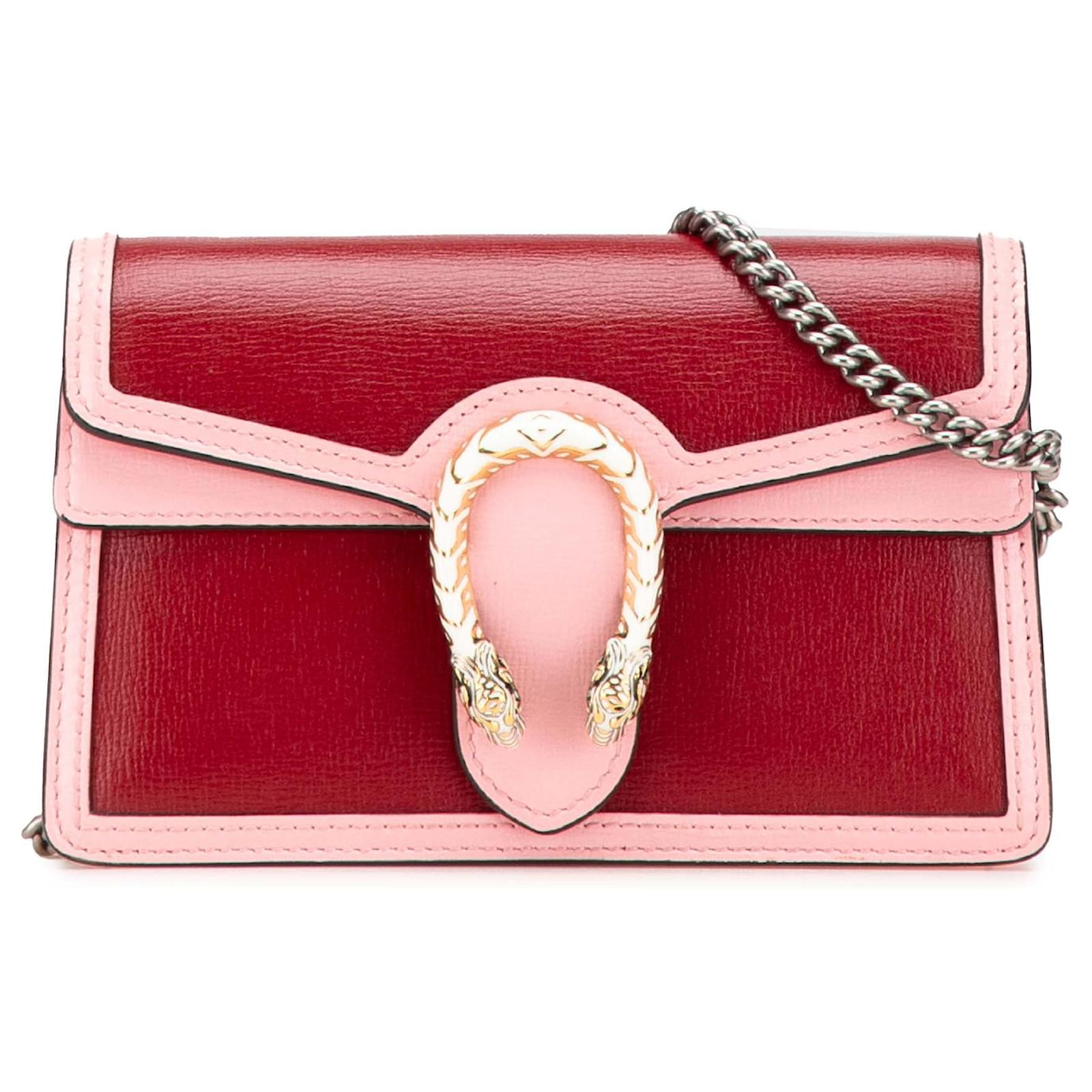 Gucci Red Super Mini Bicolor Leather Dionysus Crossbody Pink Pony-style ...