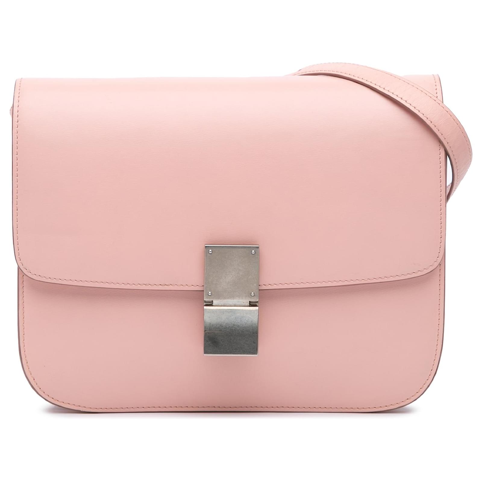 Céline Celine Pink Medium Calfskin Classic Box Leather Pony-style ...