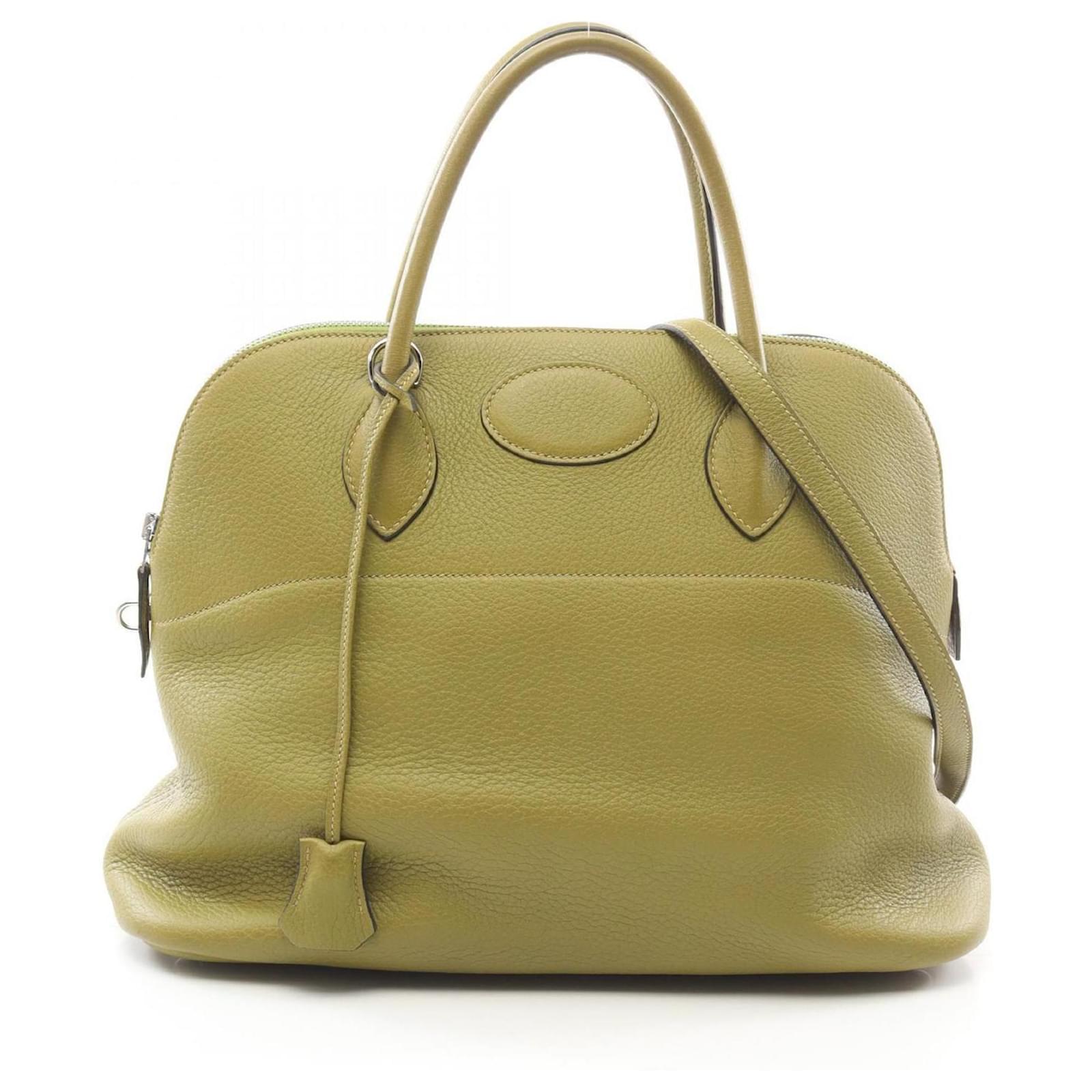 Hermès Hermes Bolide 37 Handbag in Green Leather ref.2179641 - Joli Closet