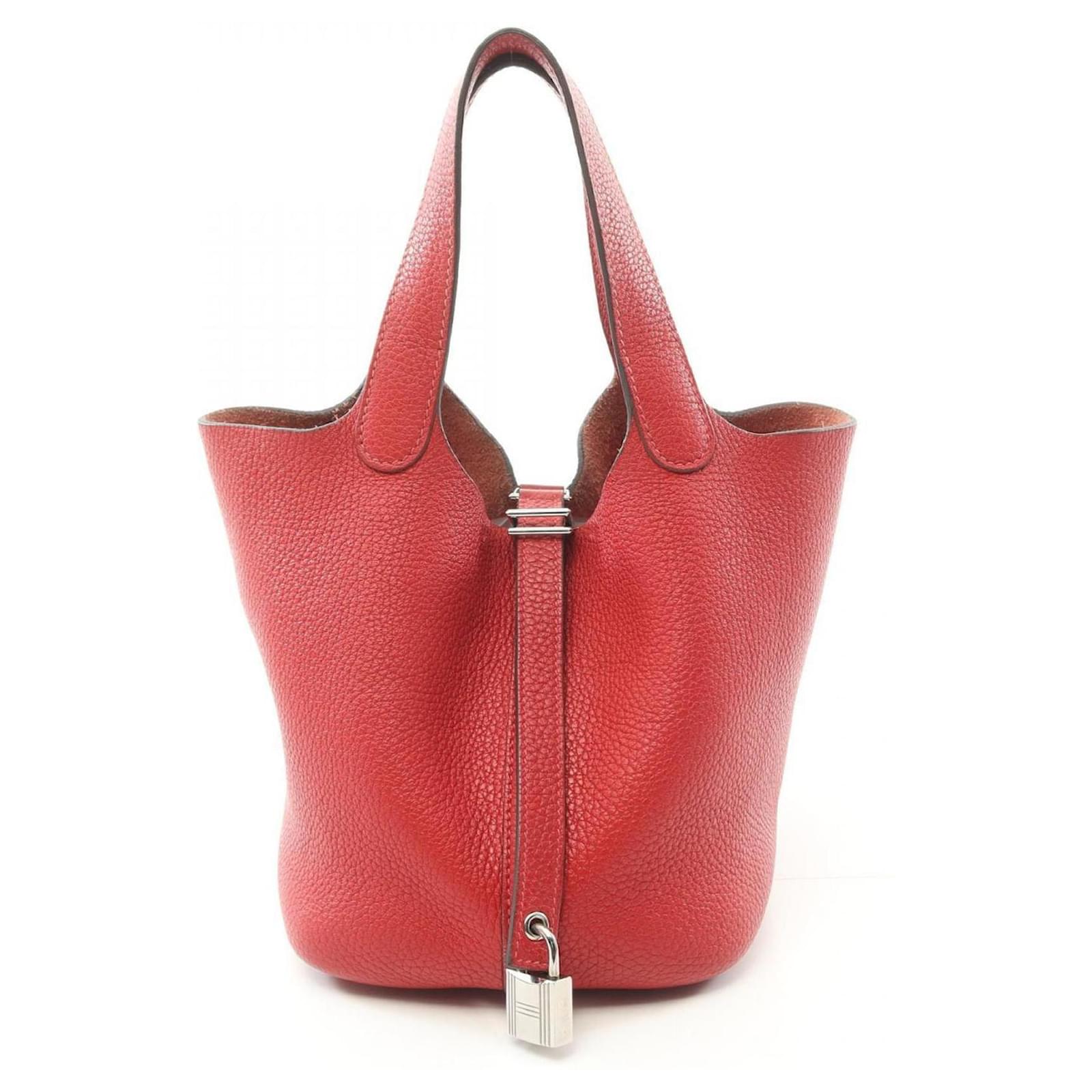 Hermès Hermes Picotin Lock PM Handbag Red Leather ref.2179695 - Joli Closet