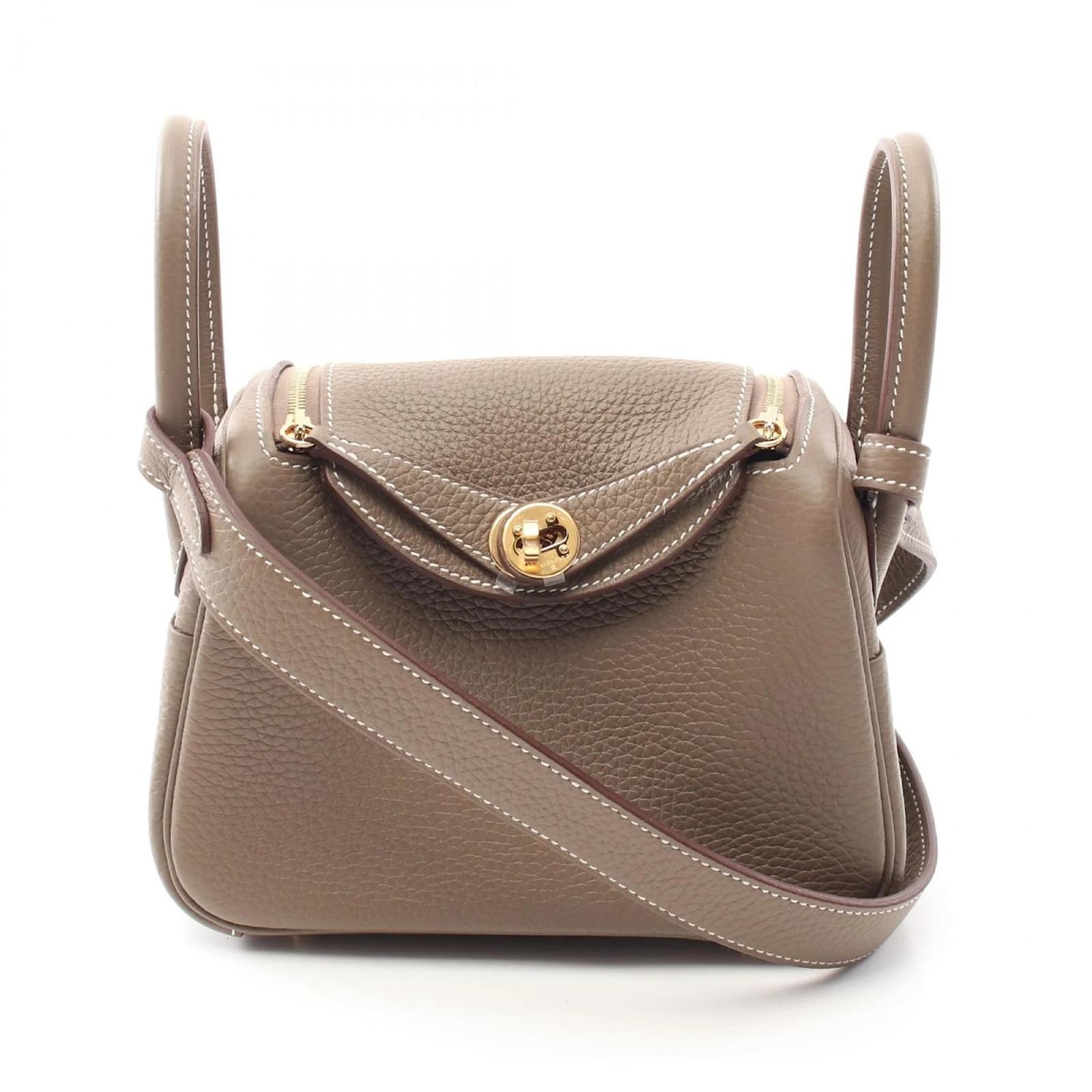 Hermès Hermes Lindy Mini Shoulder Bag Brown Taupe Leather ref.2179764 ...