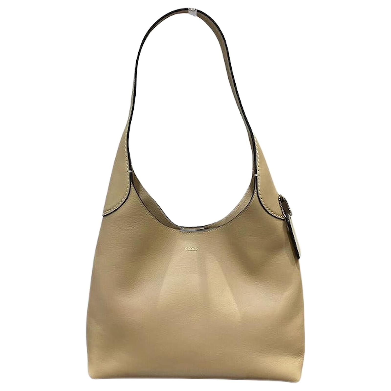 Coach Brooklyn Leather Shoulder Bag Brown Beige Pony-style calfskin ref ...