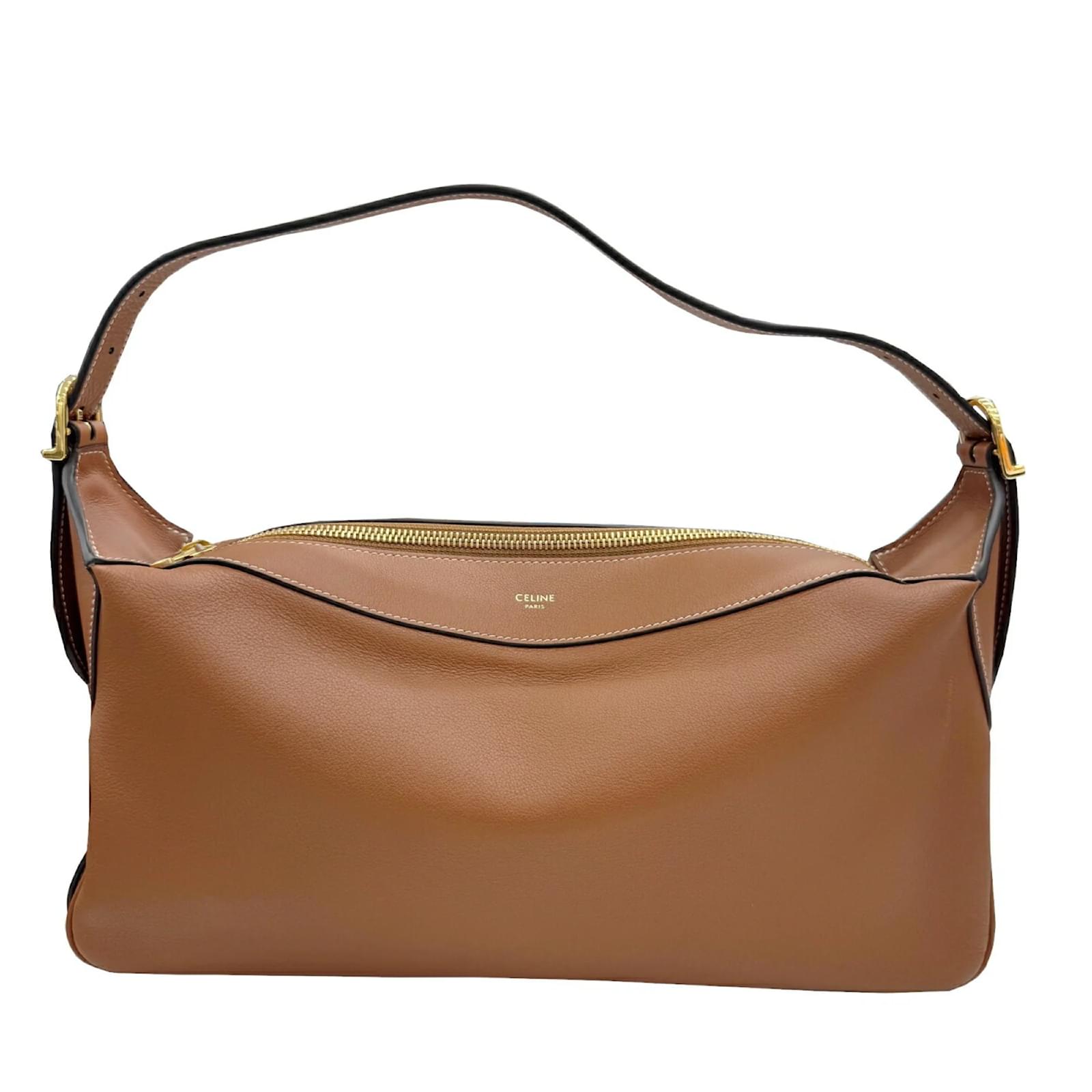 Céline Celine Medium Romy Shoulder Bag Brown Leather ref.2180612 - Joli Closet