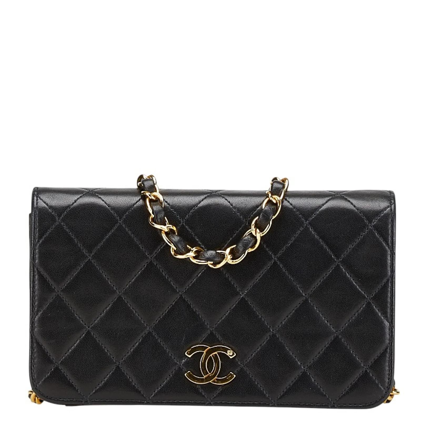 Timeless Chanel Matelasse Coco Mark Chain Shoulder Bag Black Leather ...