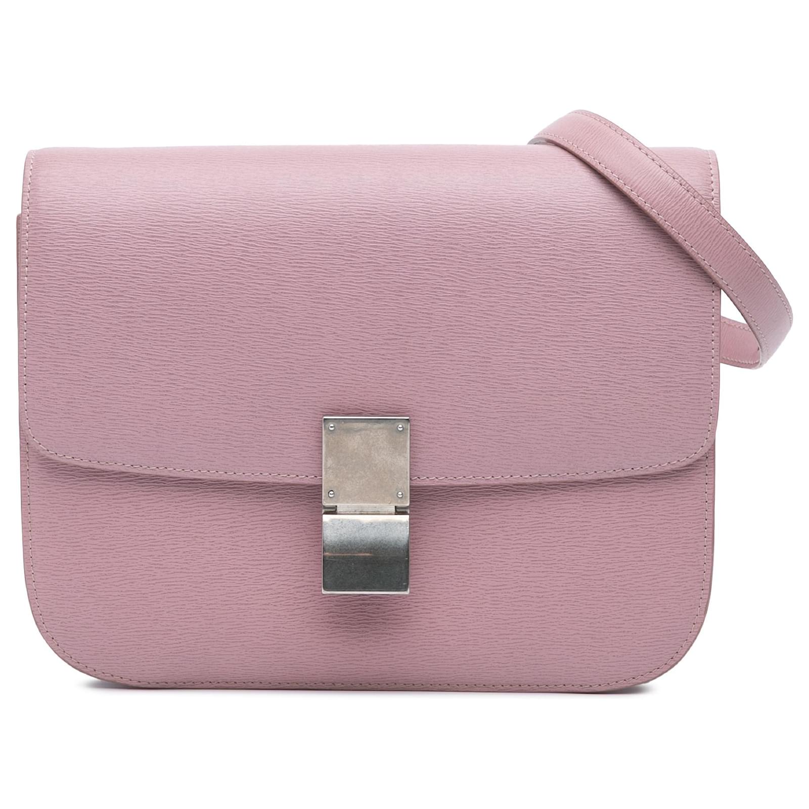 Céline Celine Pink Medium Calfskin Classic Box Leather Pony-style ...