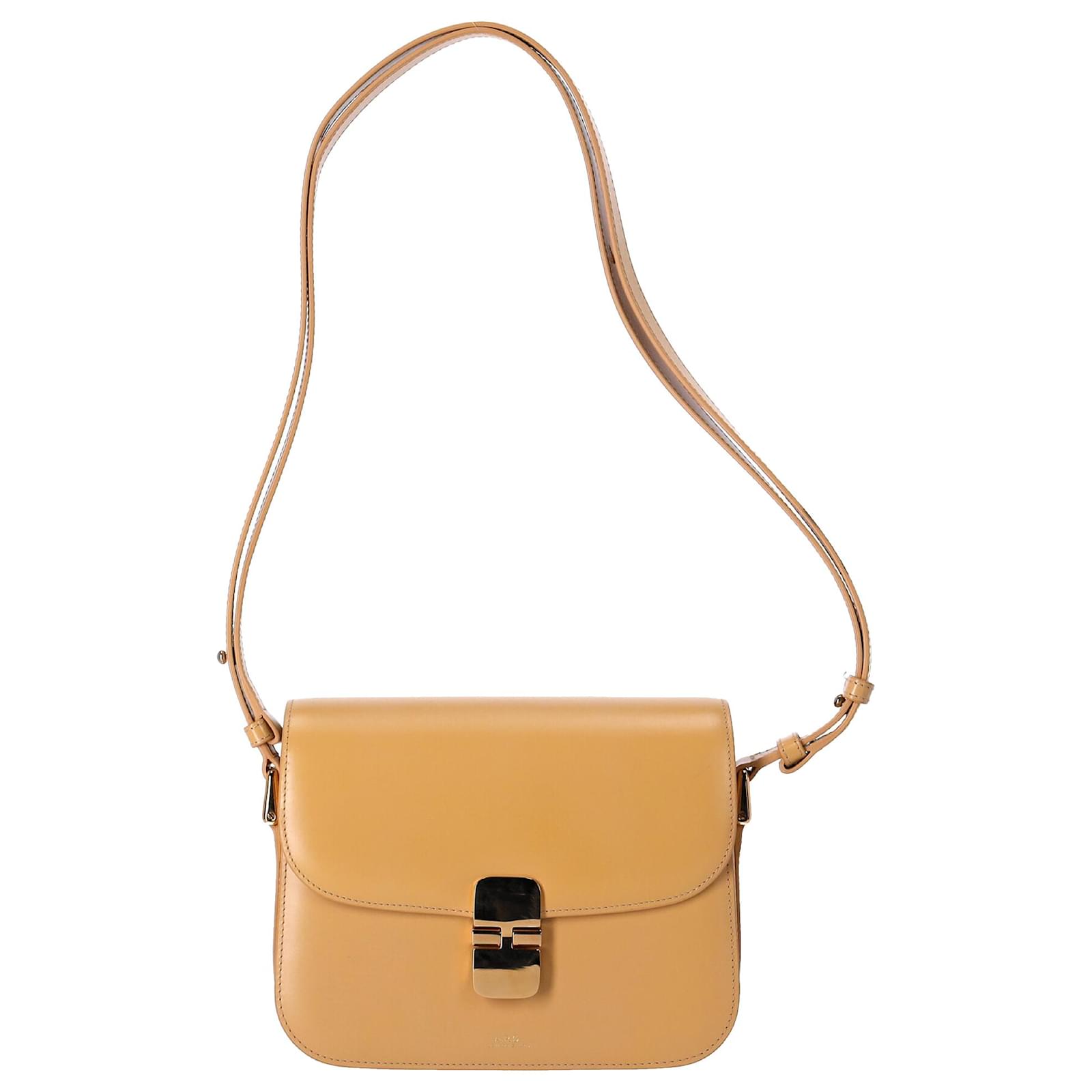 Apc A.P.C. Small Grace Shoulder Bag in Yellow Leather Camel ref.2190141 ...