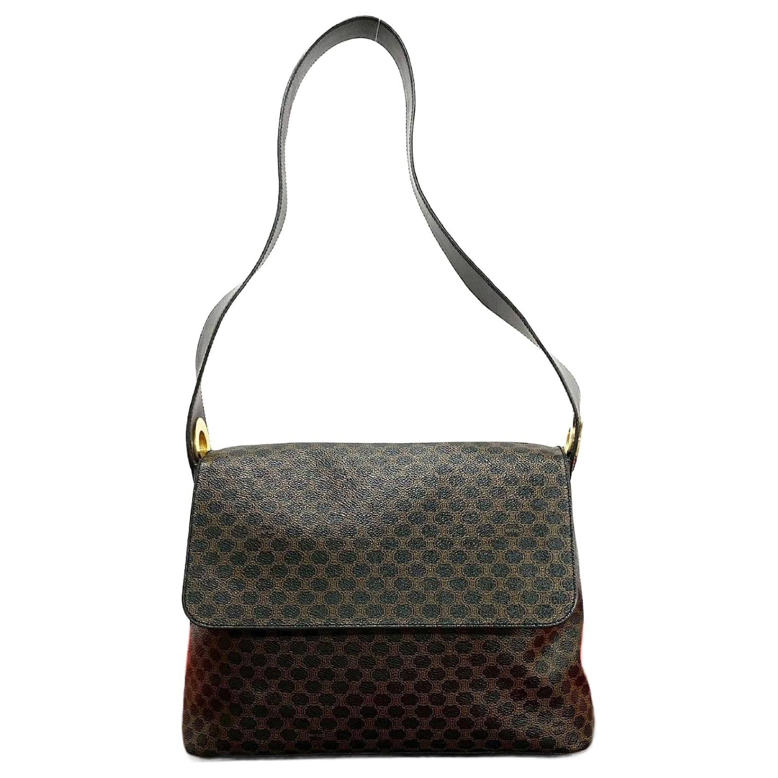 Céline Celine Macadam Blazon Leather 2way Shoulder Bag Black ref ...