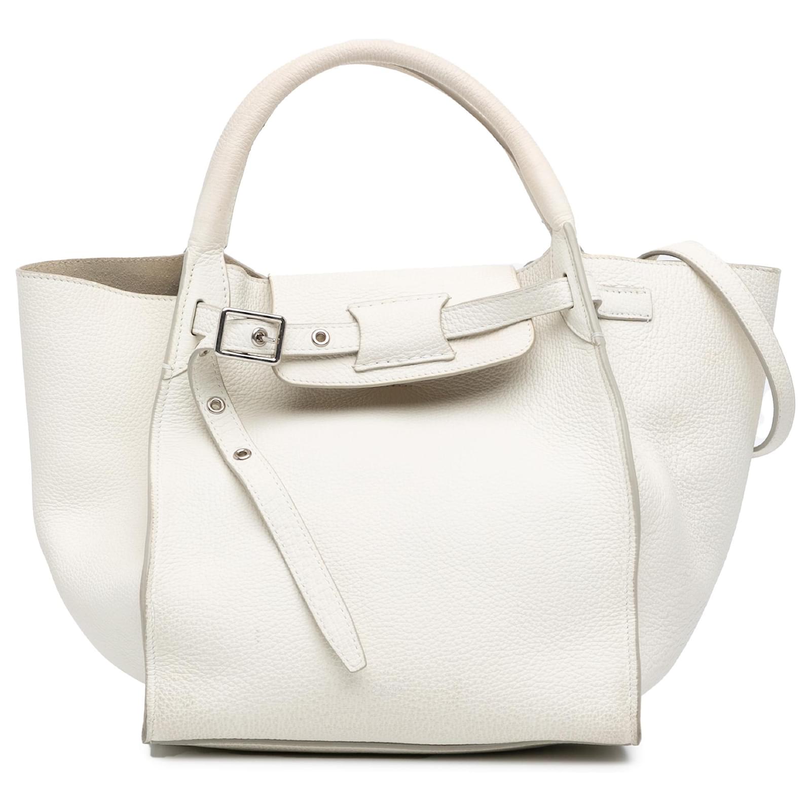 Céline Celine White Small Leather Big Bag (Sold) - Joli Closet