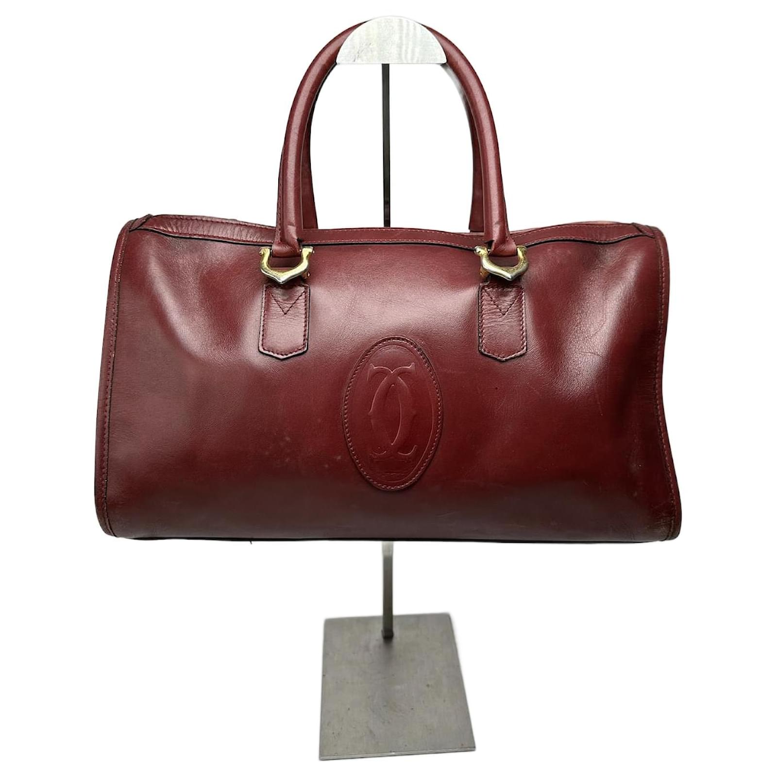 CARTIER Handbags T. Leather Dark red ref.2190847 - Joli Closet