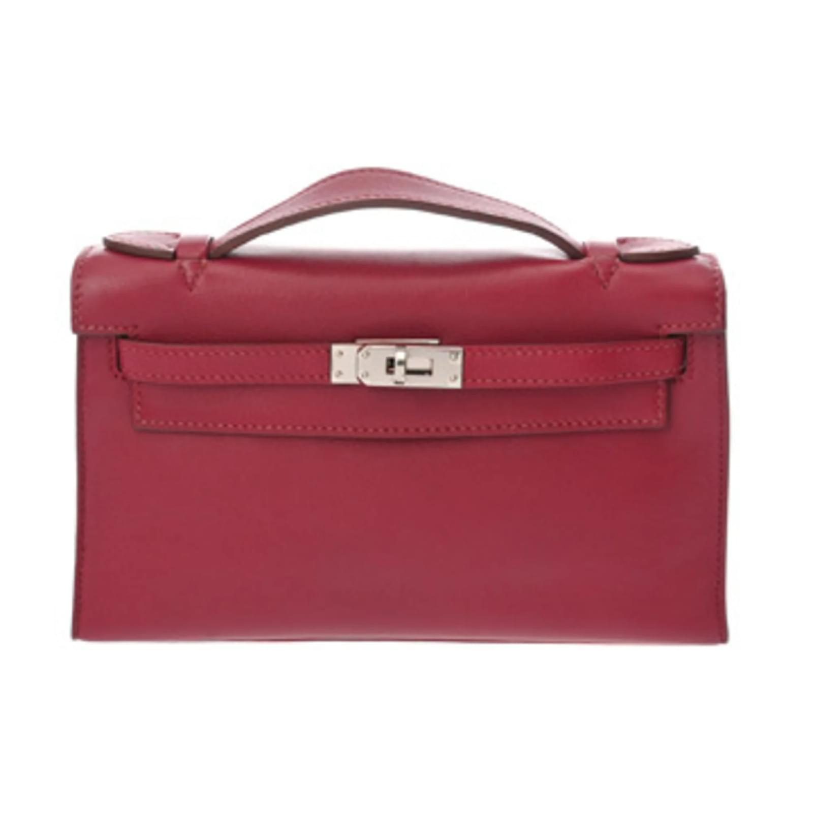 Hermès Hermes Pochette Kelly Handbag in Ruby Red Leather ref.2191954 ...