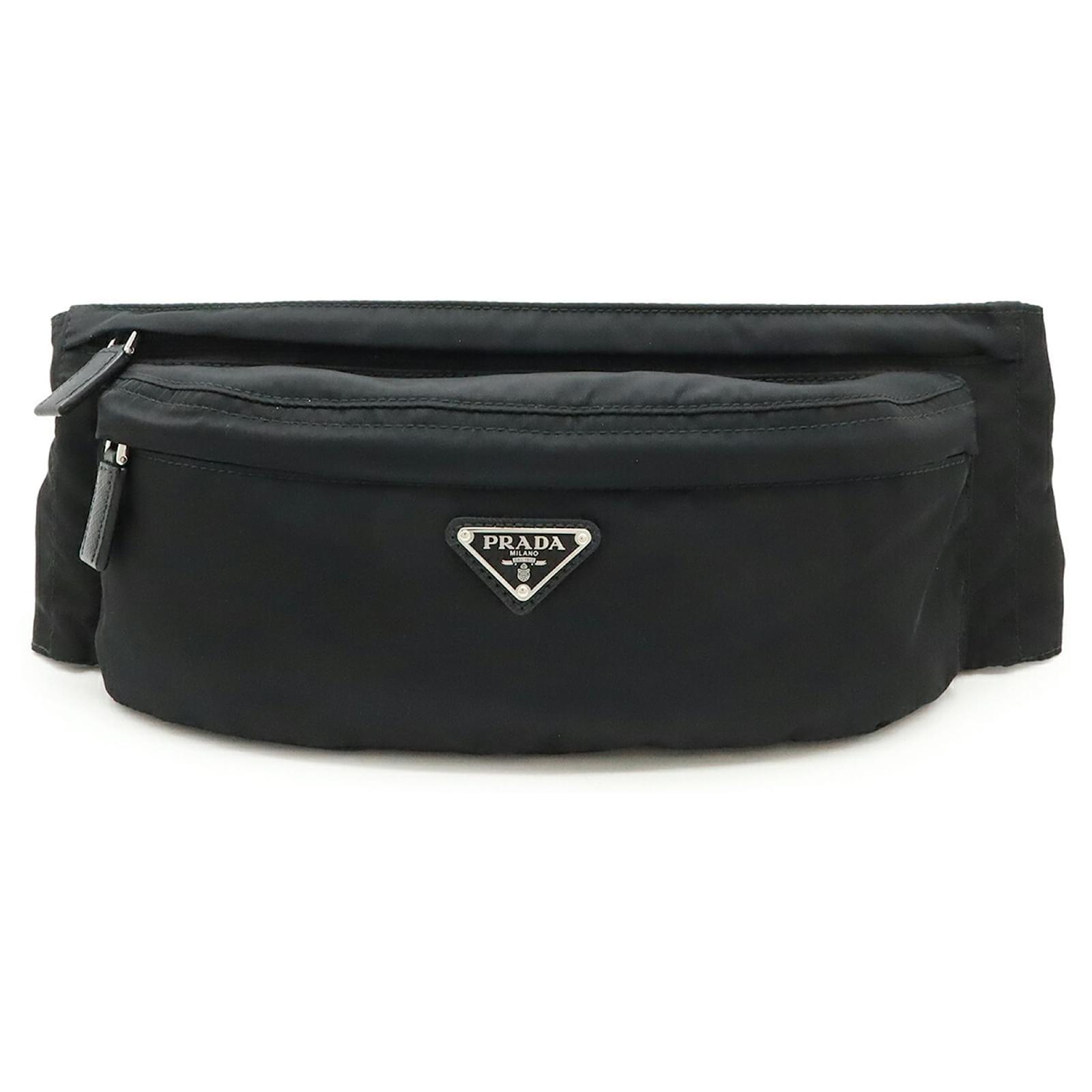 Prada Triangle Body Bag Waist Pouch Black Nylon ref.2192057 - Joli Closet
