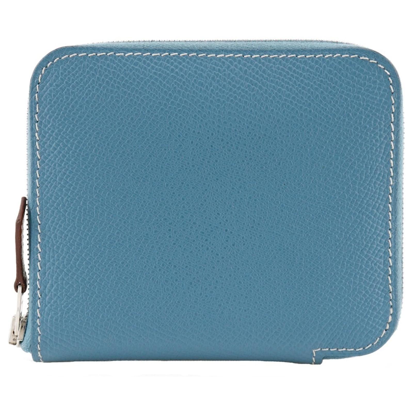 Hermès Hermes Azap Compact Bi-Fold Wallet Blue Leather ref.2193705 ...