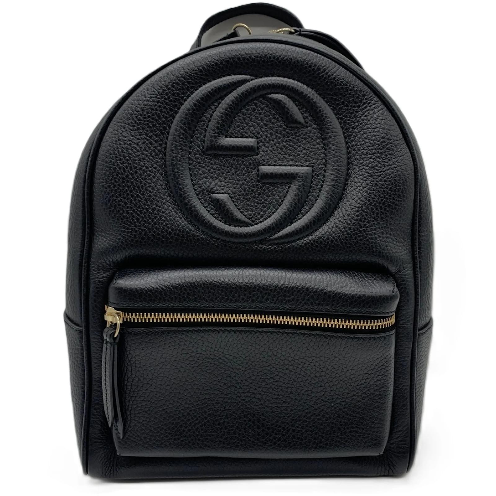 Gucci Soho Interlocking G Backpack Black Leather ref.2195602 - Joli Closet