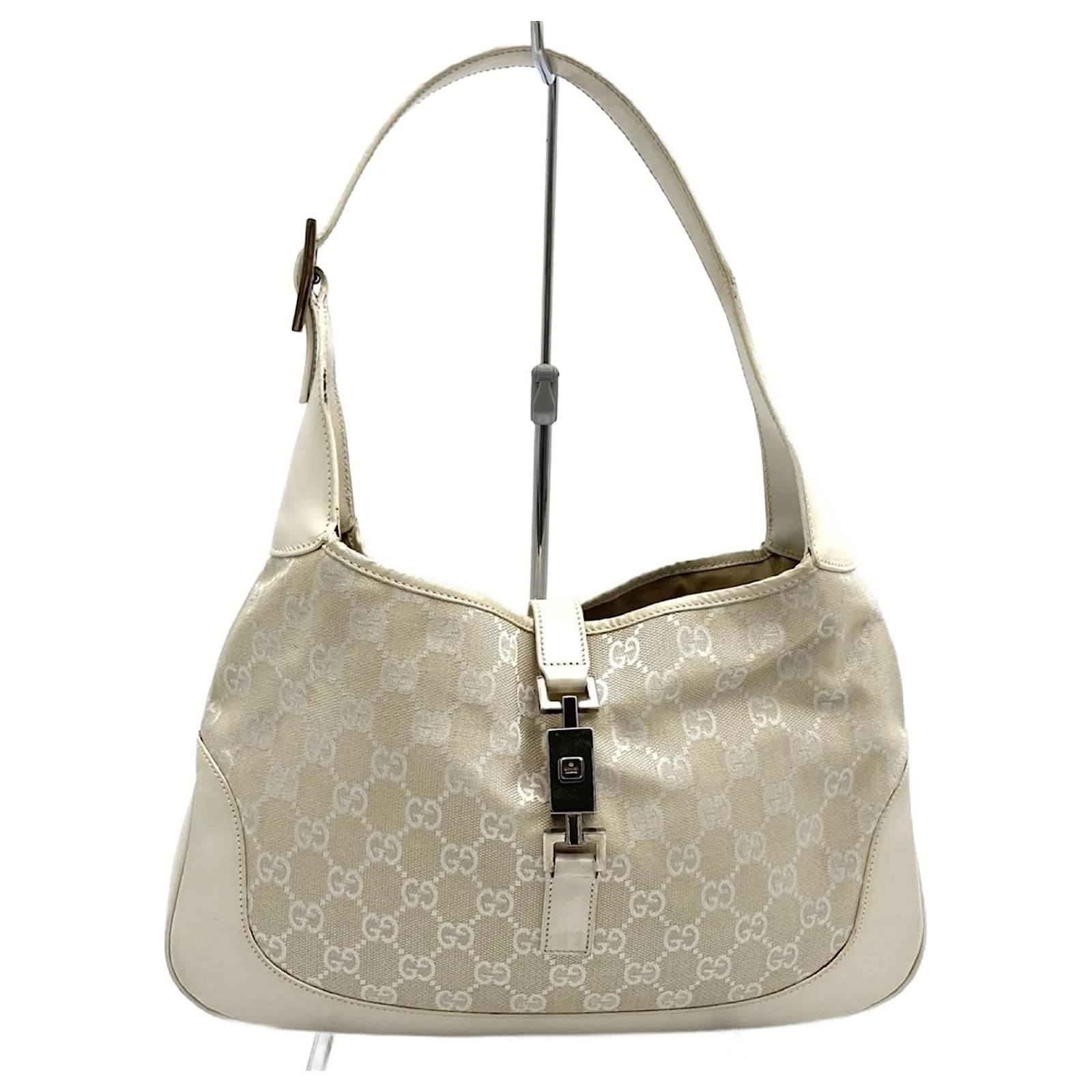 Gucci Jackie Line Handbag in Beige GG Canvas (Sold) - Joli Closet