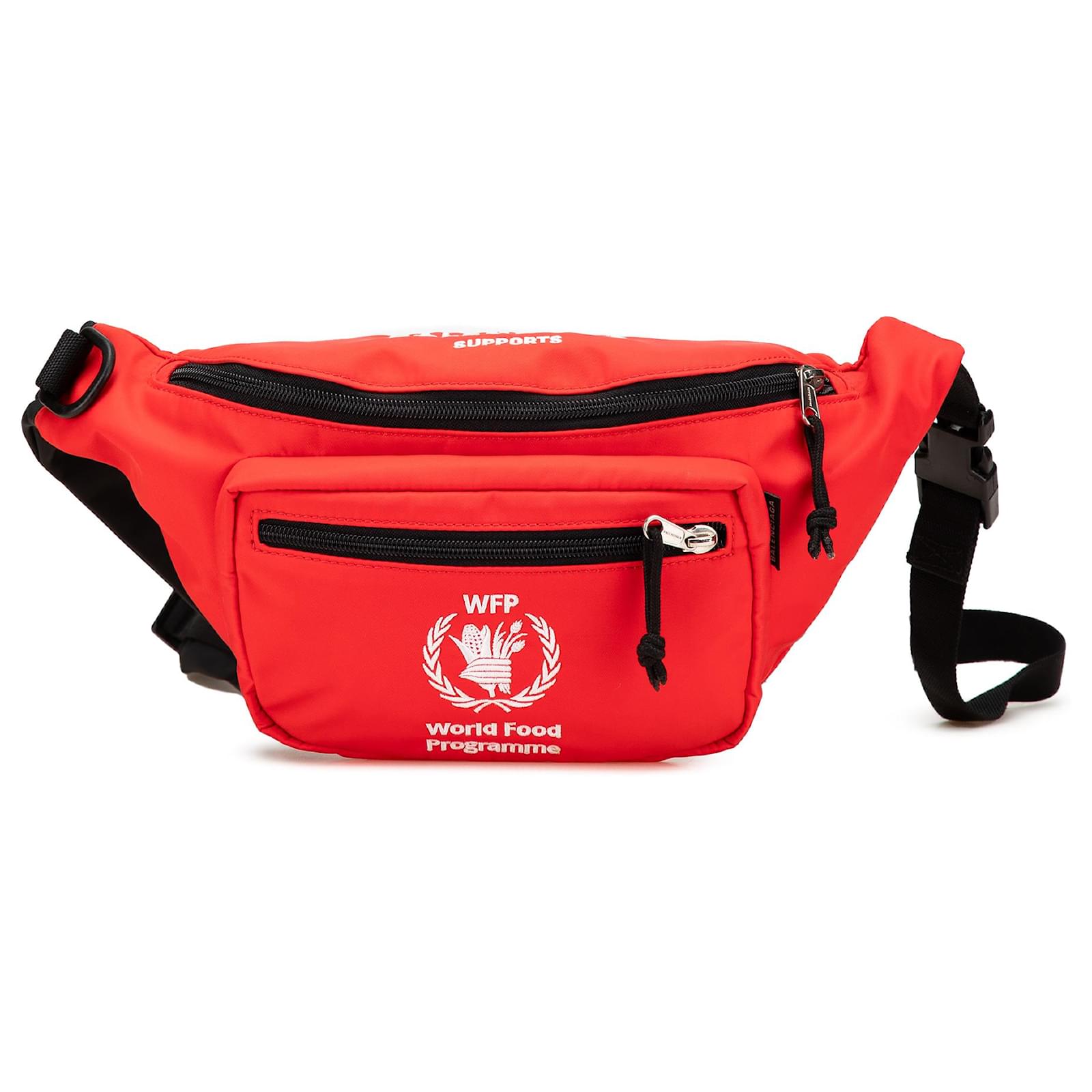 Balenciaga Red Nylon World Food Programme Belt Bag Cloth ref.2196363 ...