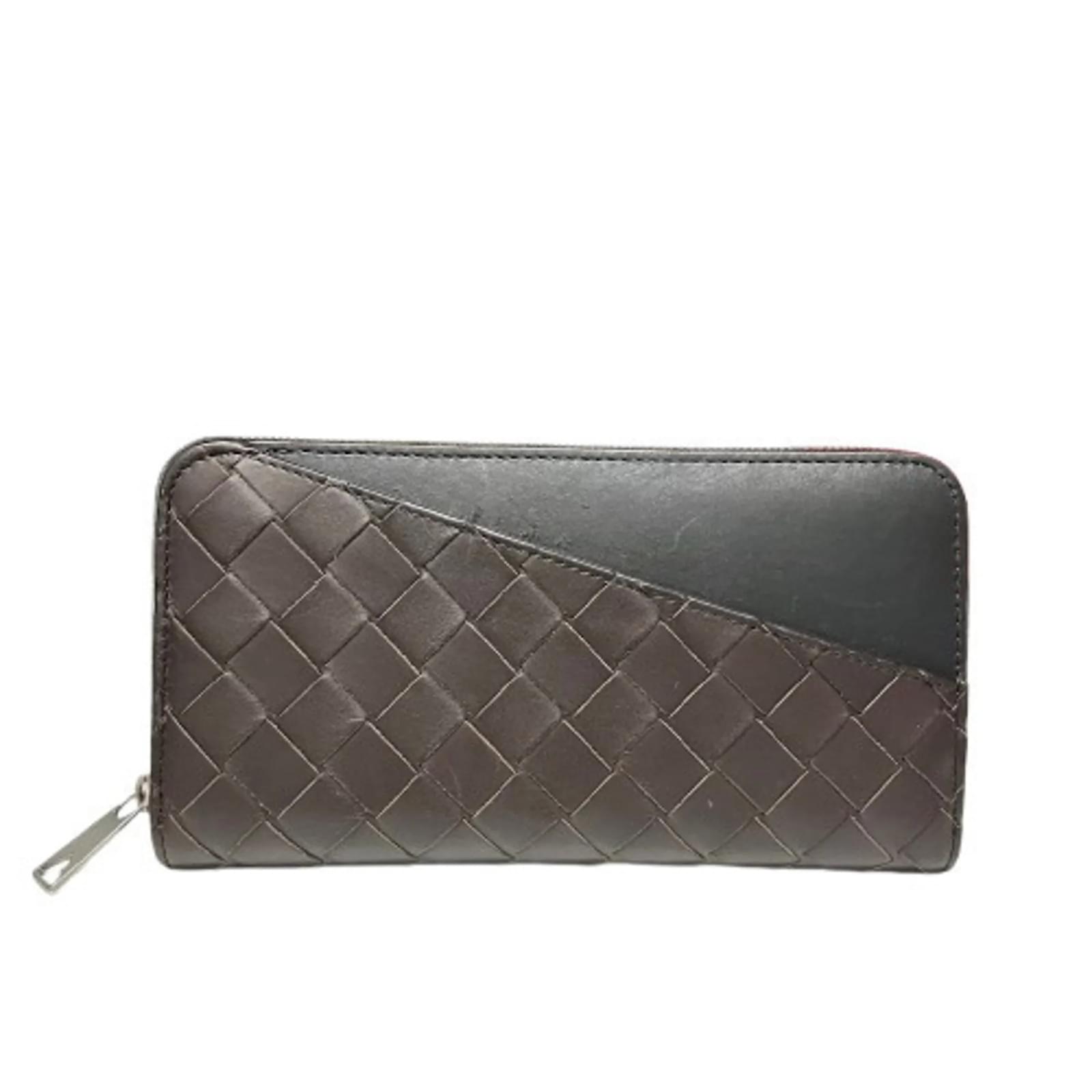 Bottega Veneta Long Wallet Brown Black Leather ref.2196506 - Joli Closet