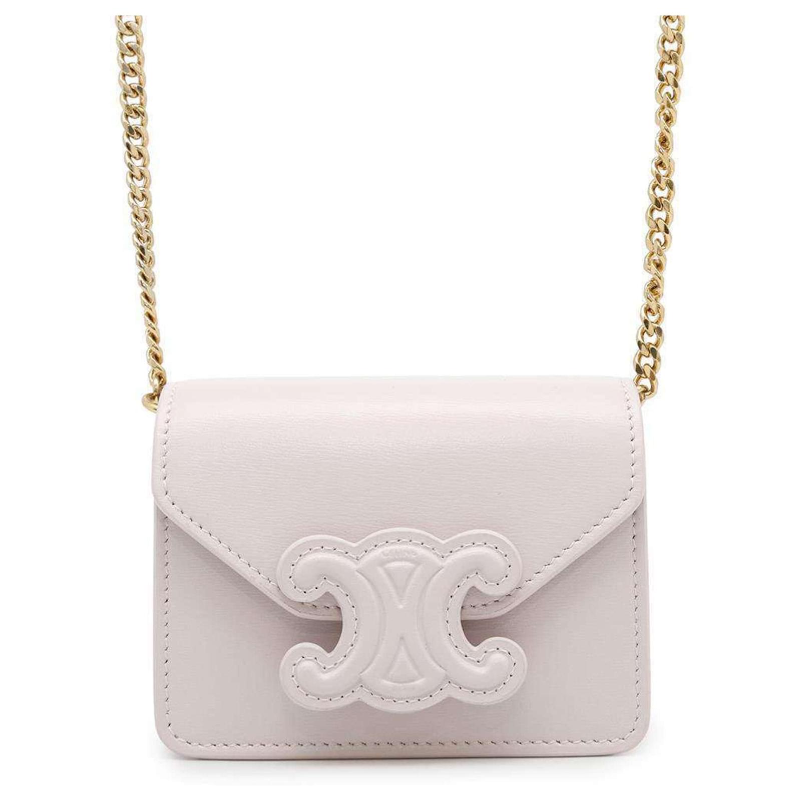 Céline Celine Chain Shoulder Bag Triomphe Leather Pink ref.2197096 ...