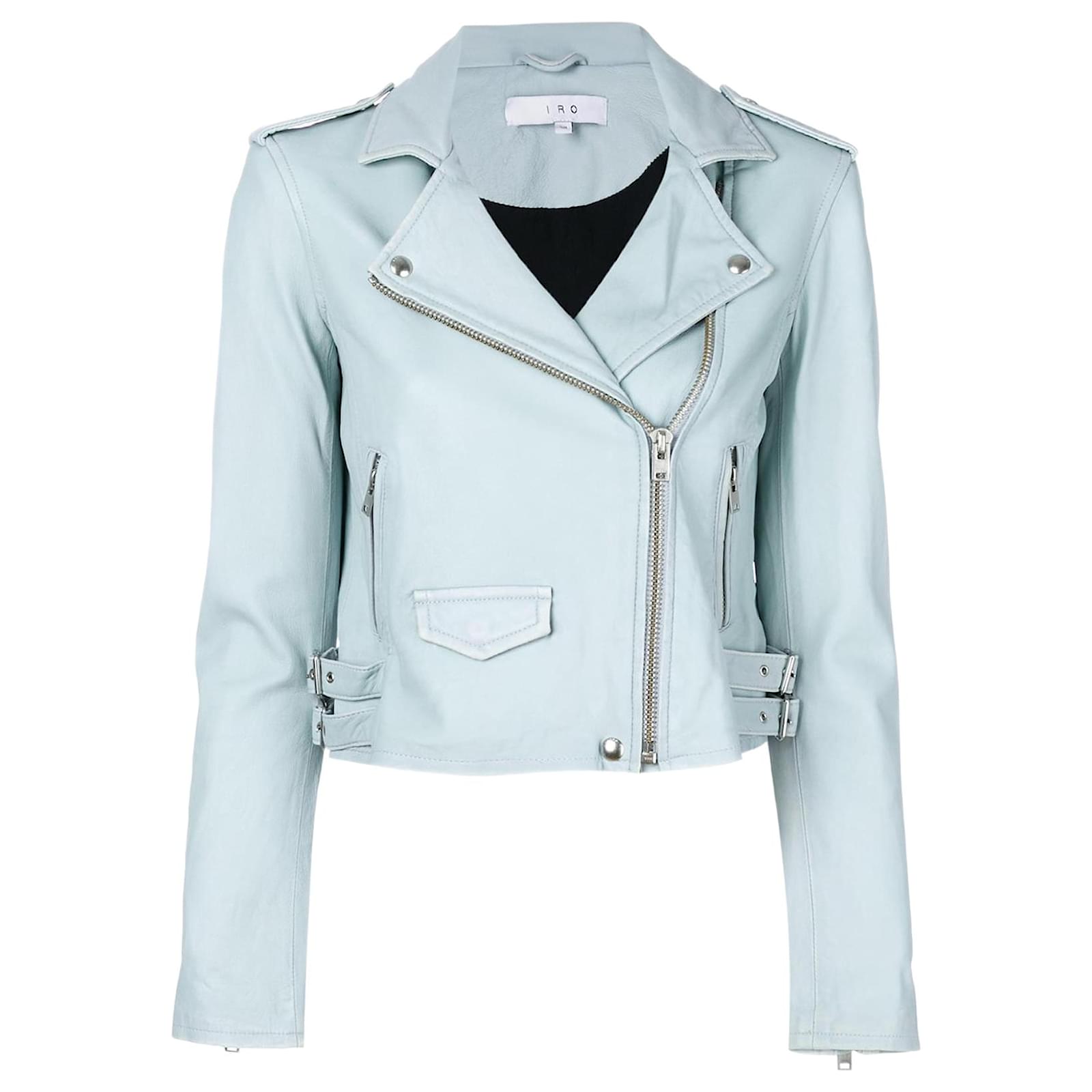 Iro "Asheville" Perfecto Blue Light blue Leather ref.2198539 - Joli Closet