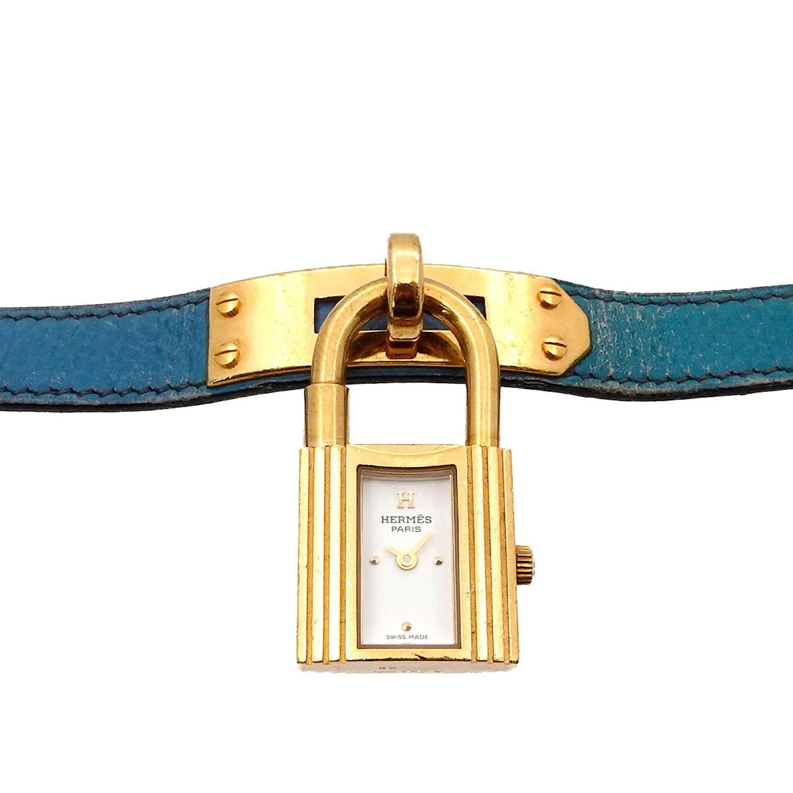 Hermès Hermes Kelly Watch Women's White Blue Quartz Padlock ref.2199708 ...