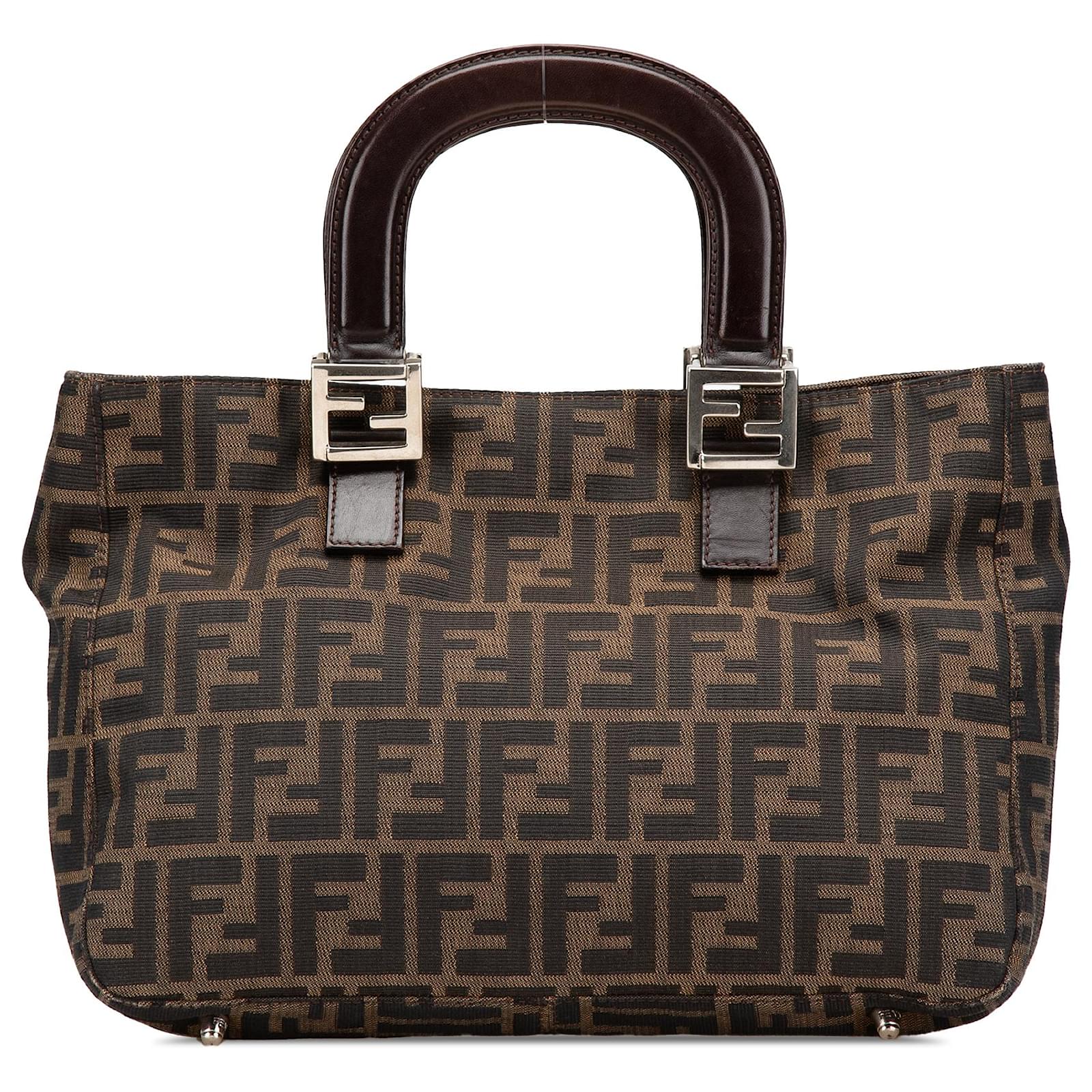 Fendi Brown Small Zucca Canvas Twins Tote Pony-style calfskin Cloth ref.2200921 - Joli Closet