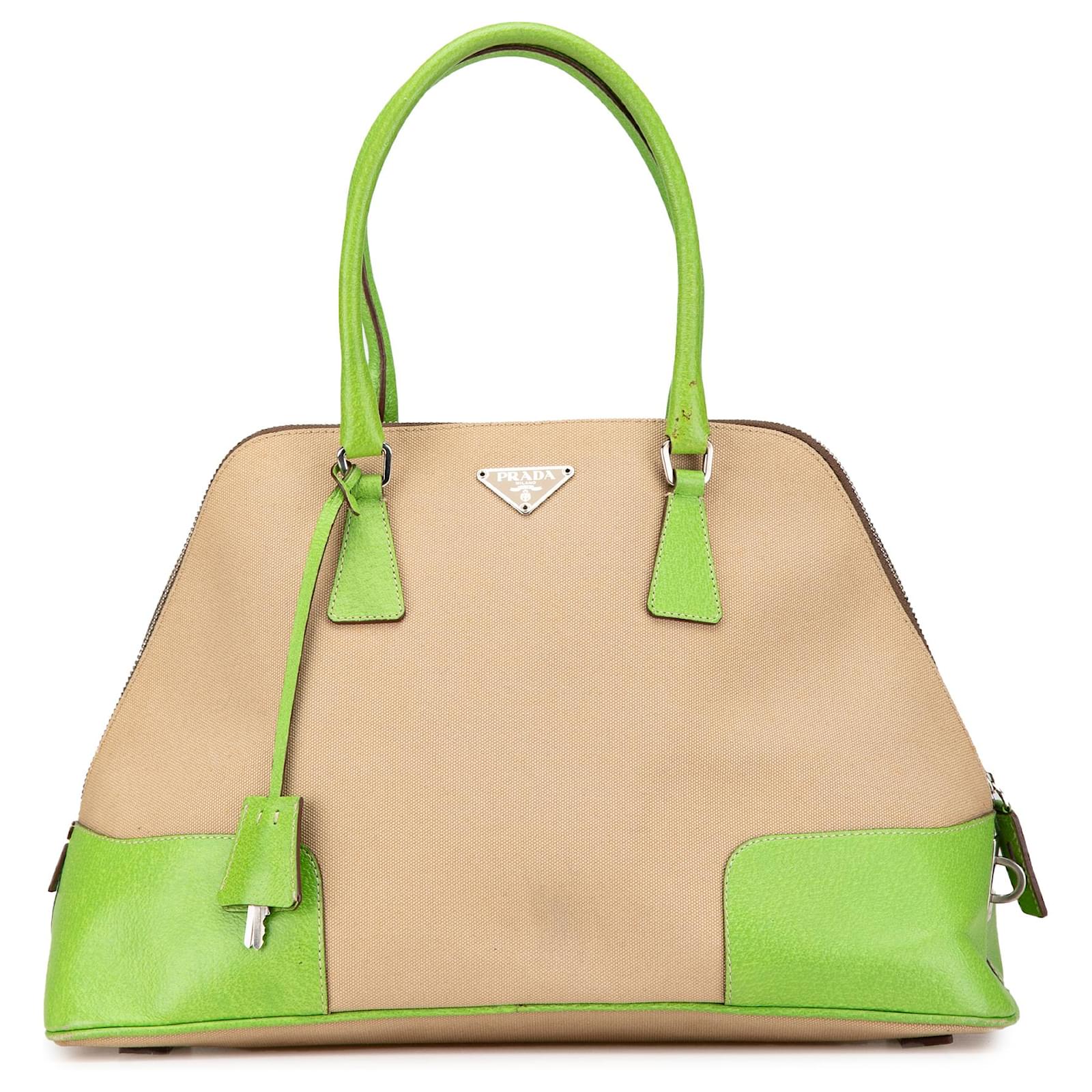 Prada Brown Canvas Canapa Satchel Beige Cloth Cloth ref.2201041 - Joli ...