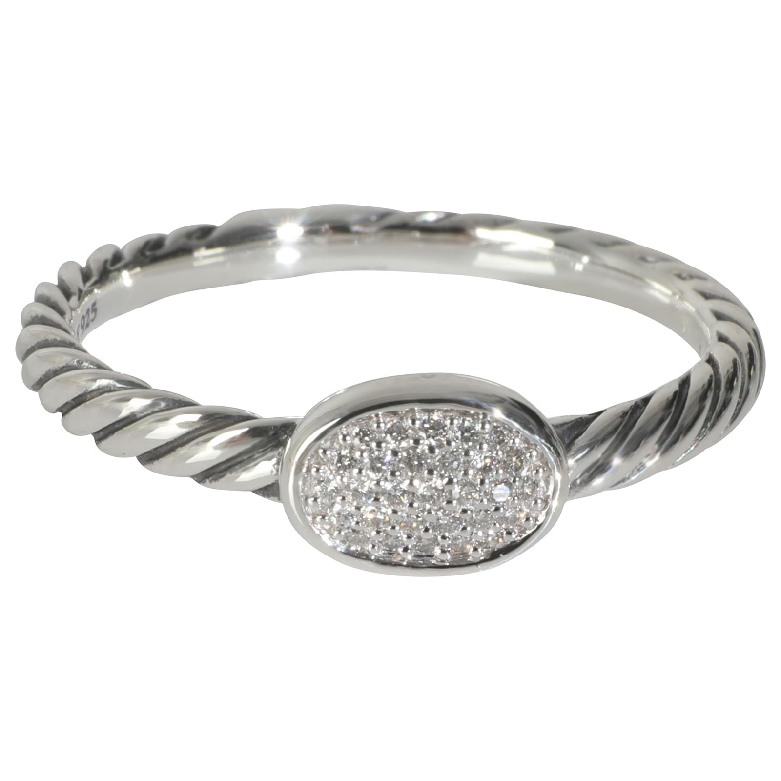 David Yurman Sterling Silver Cable Oval Stack Ring ref.2202667 - Joli ...