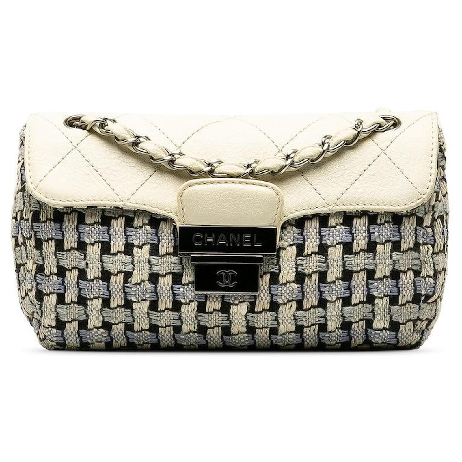 Chanel Wool Leather Tweed Wild Stitch Coco Mark Shoulder Bag 9 series ...
