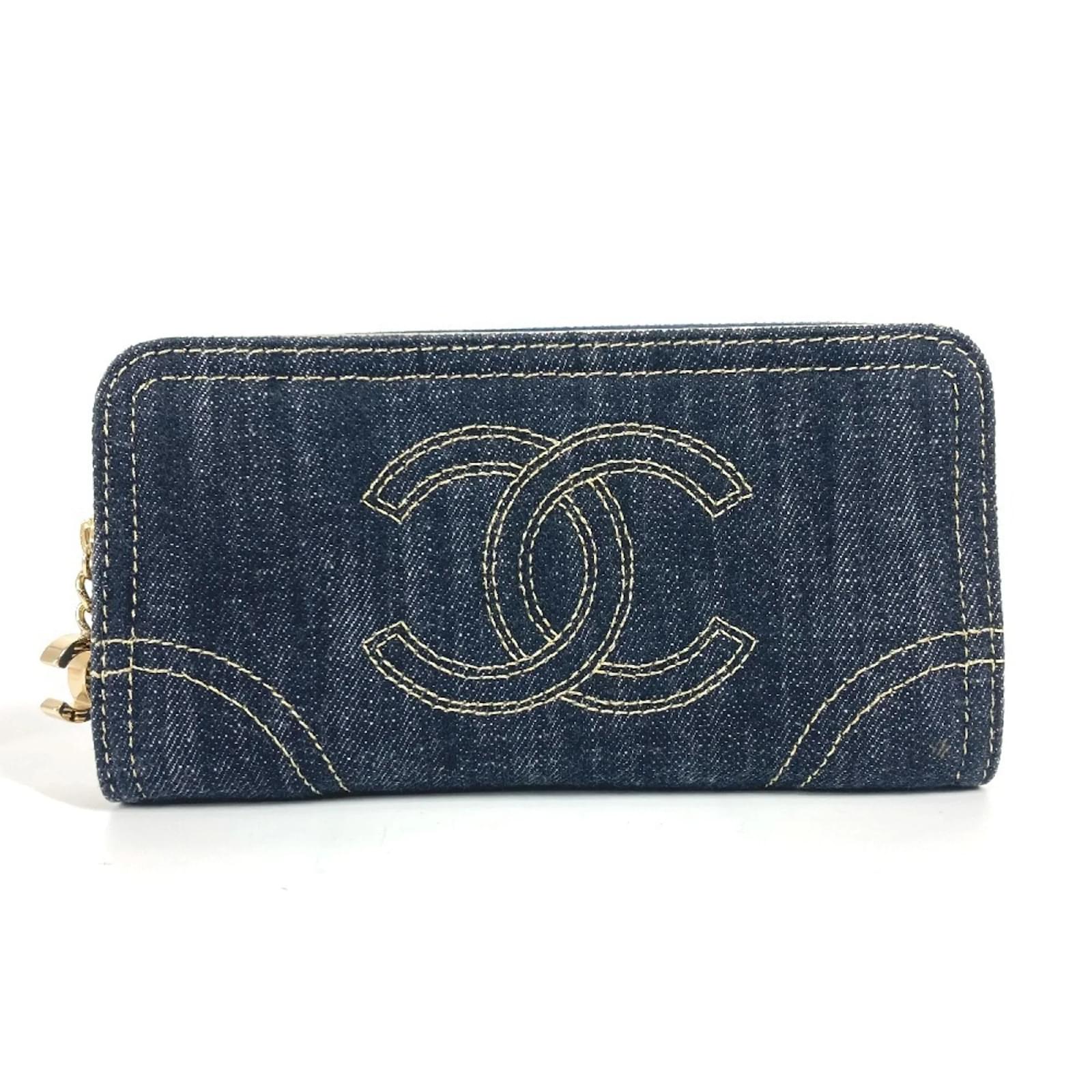 Chanel A31900 Sparkling Denim Long Wallet Blue ref.2204215 - Joli Closet