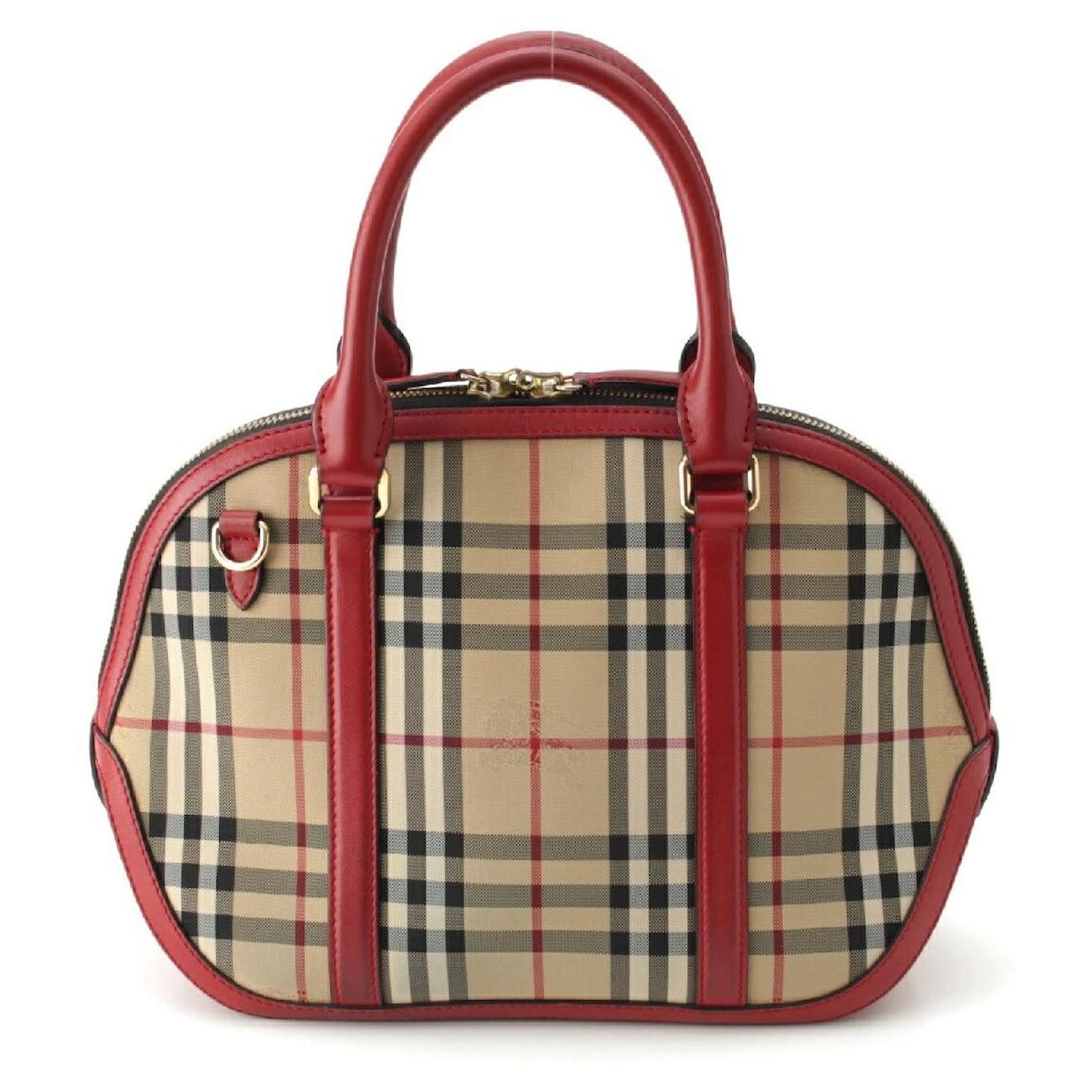 Sac 2 en 1 Burberry Orchard Horseferry Nova Check Cuir Veau façon ...