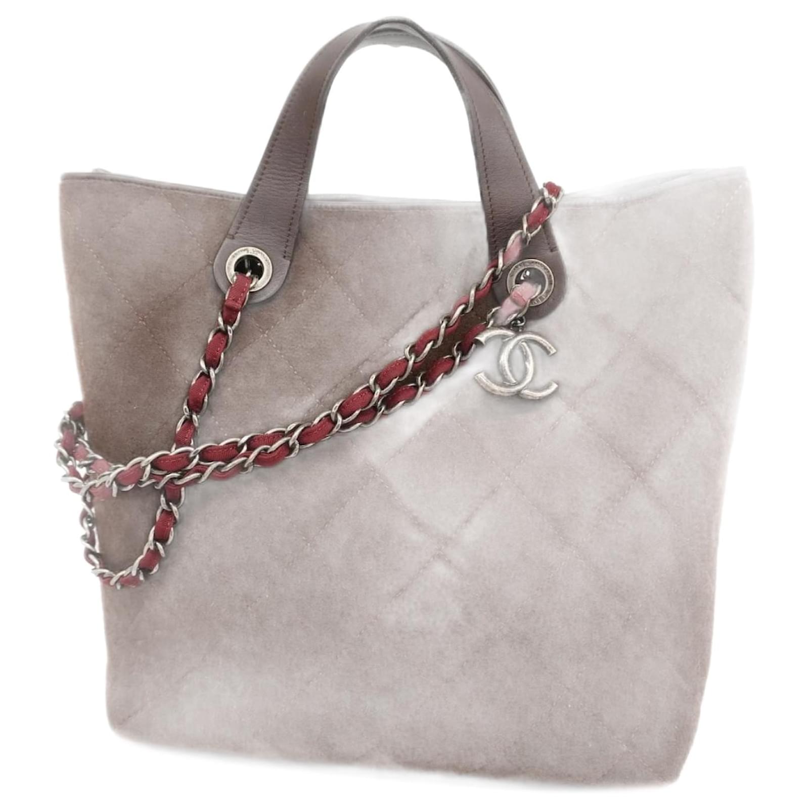 Chanel Brown Felt Tote Bag Leather ref.2208843 - Joli Closet