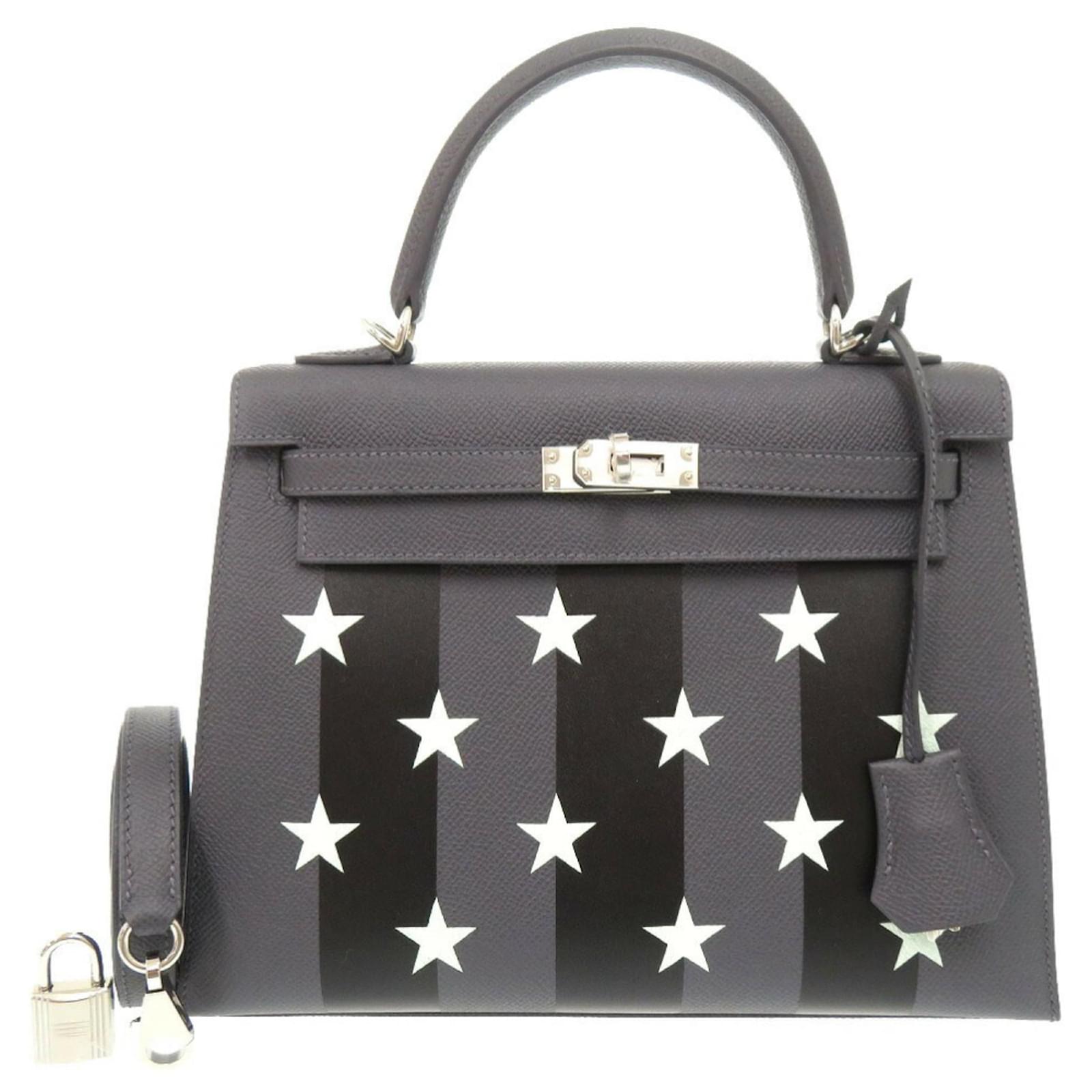 Hermès Hermes Kelly 25 Handbag Black Grey Leather Diamond ref.JC2210742 ...