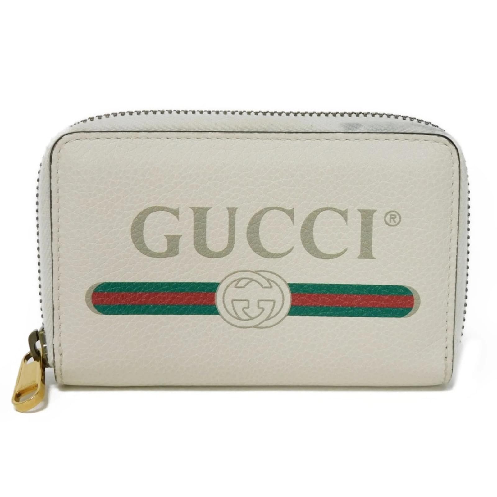 Gucci Coin Purse with Shelly Web Design Red Green Cream Leather ref ...