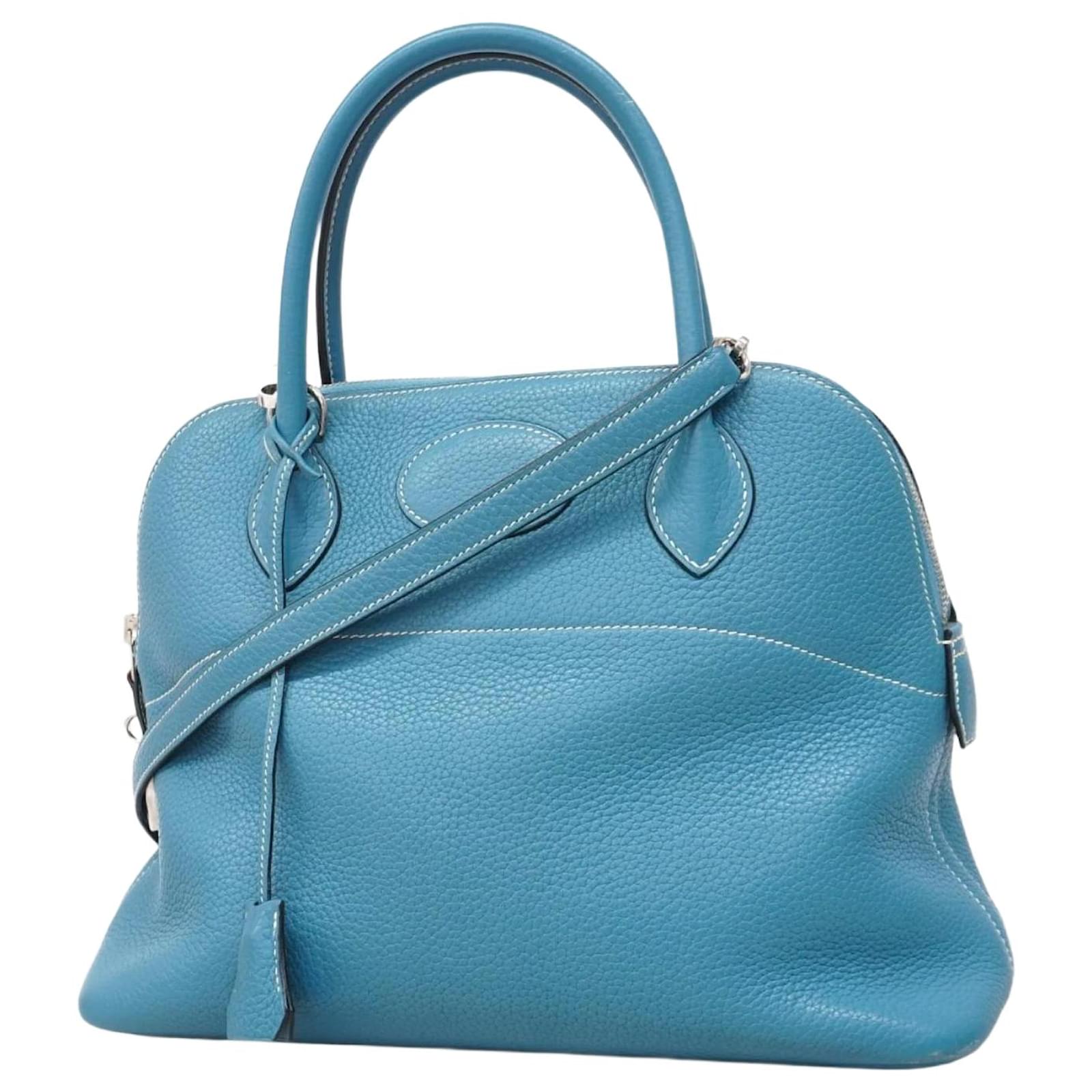 Hermès Hermes Bolide 31 Handbag in Blue Jean Leather ref.2211550 - Joli ...
