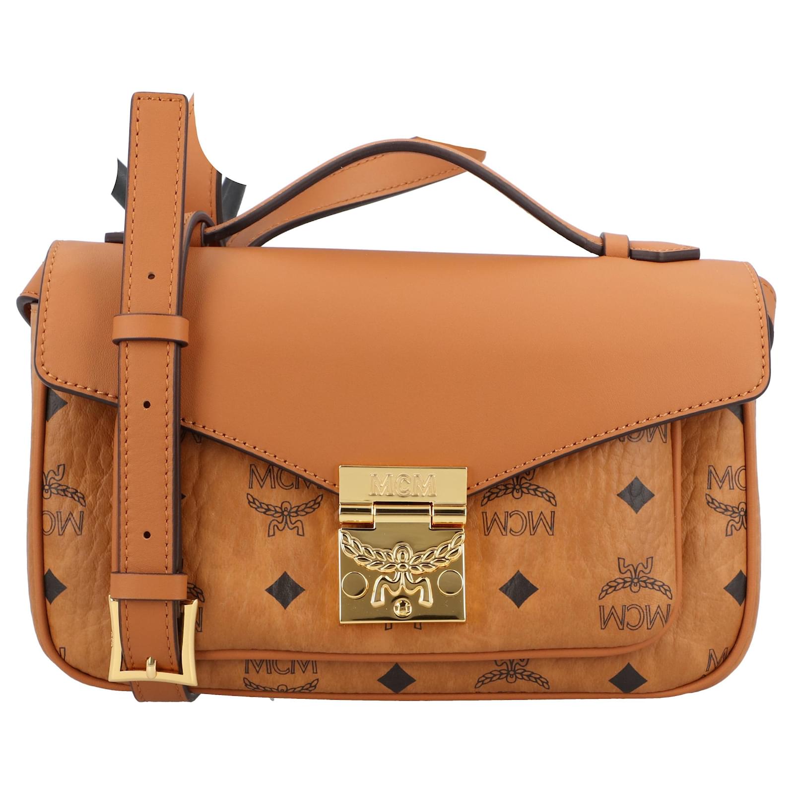 MCM Tracy Crossbody in Visetos Brown Leather ref.2215368 - Joli Closet