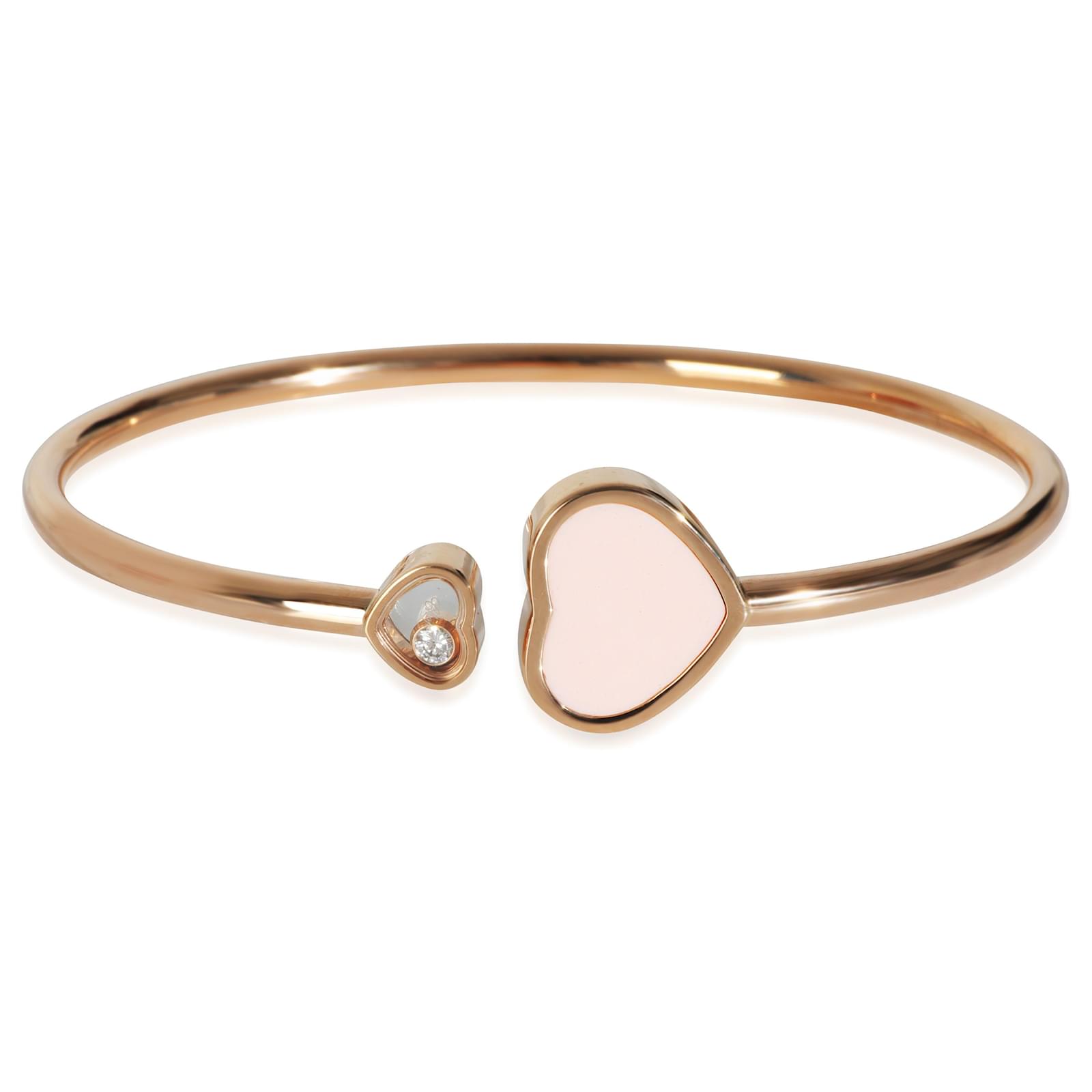 Chopard Rose Gold Diamond Happy Heart Bangle Bracelet Pink gold ref ...