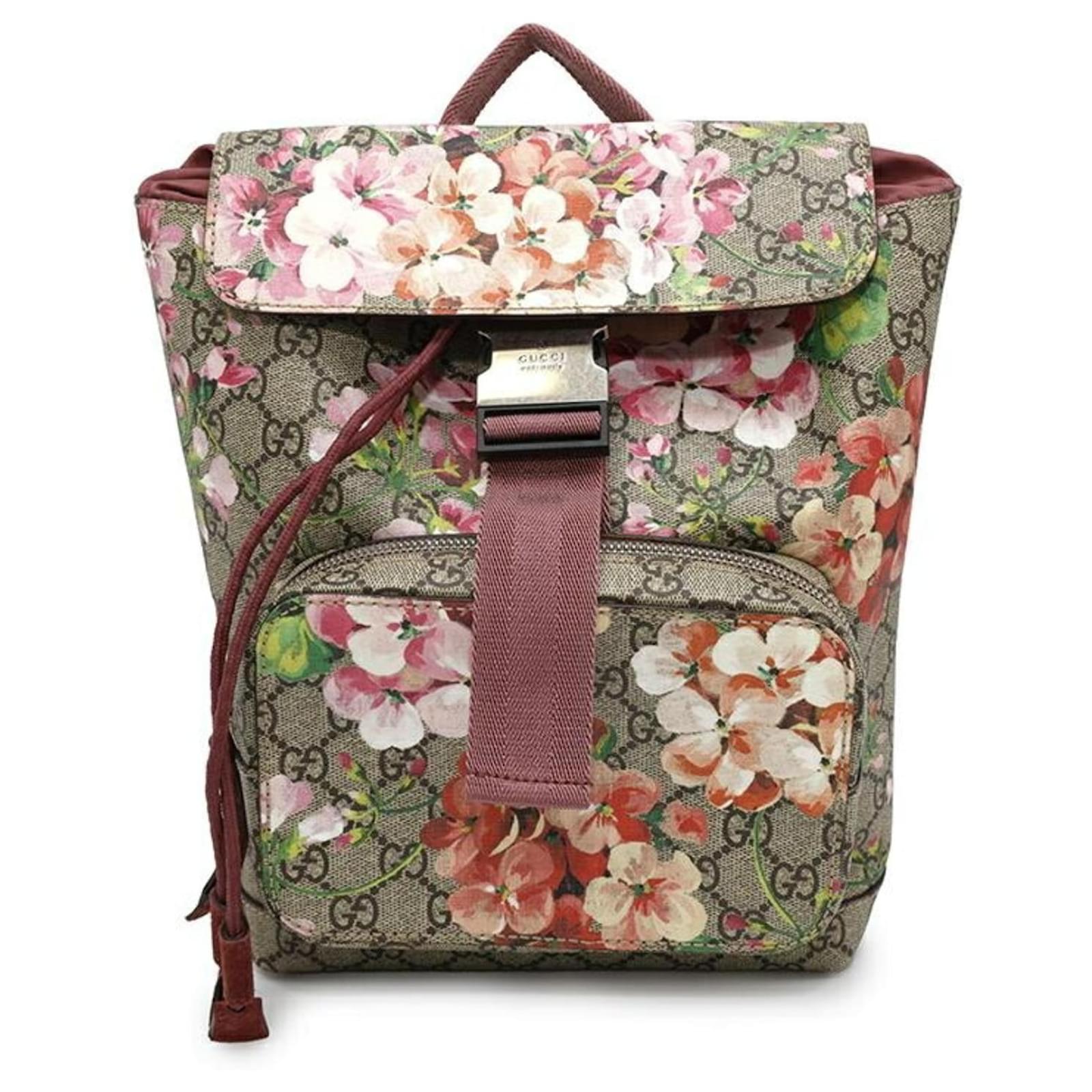 Gucci GG Blooms Supreme Backpack Pink Beige Cloth ref.2217128 - Joli Closet