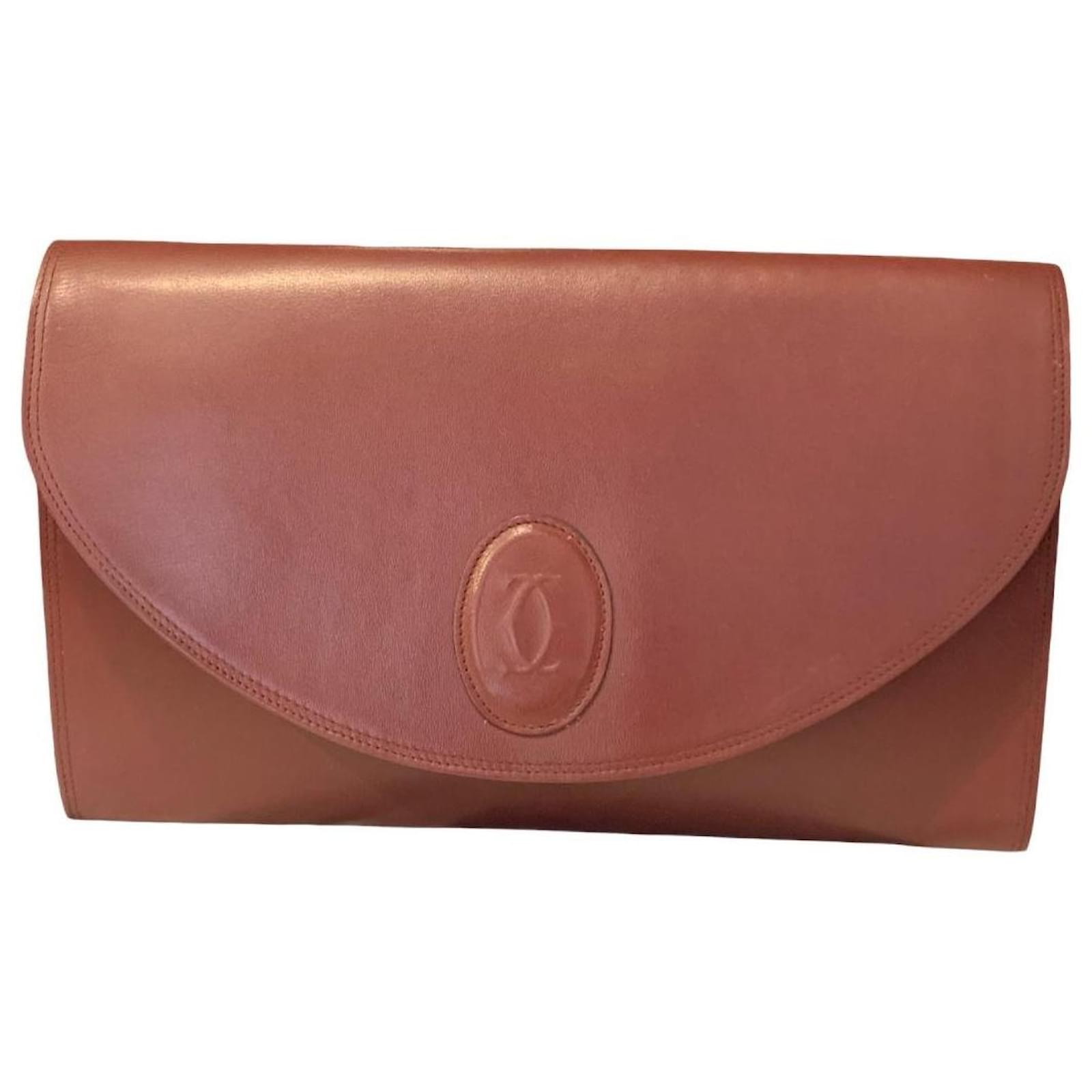 CARTIER vintage pouch Dark red Leather ref.2214296 - Joli Closet