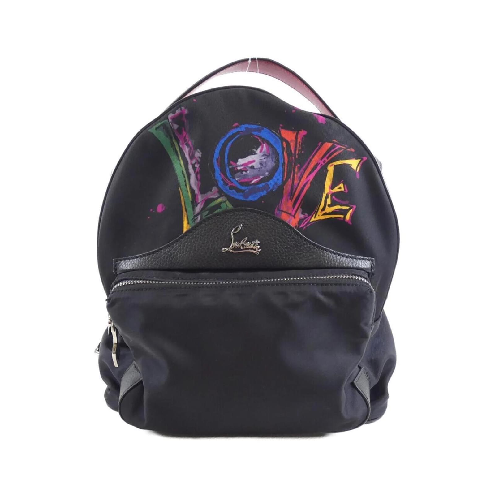 Christian Louboutin BACKLOUBI SMALL LOVE Backpack Black Leather Nylon ...