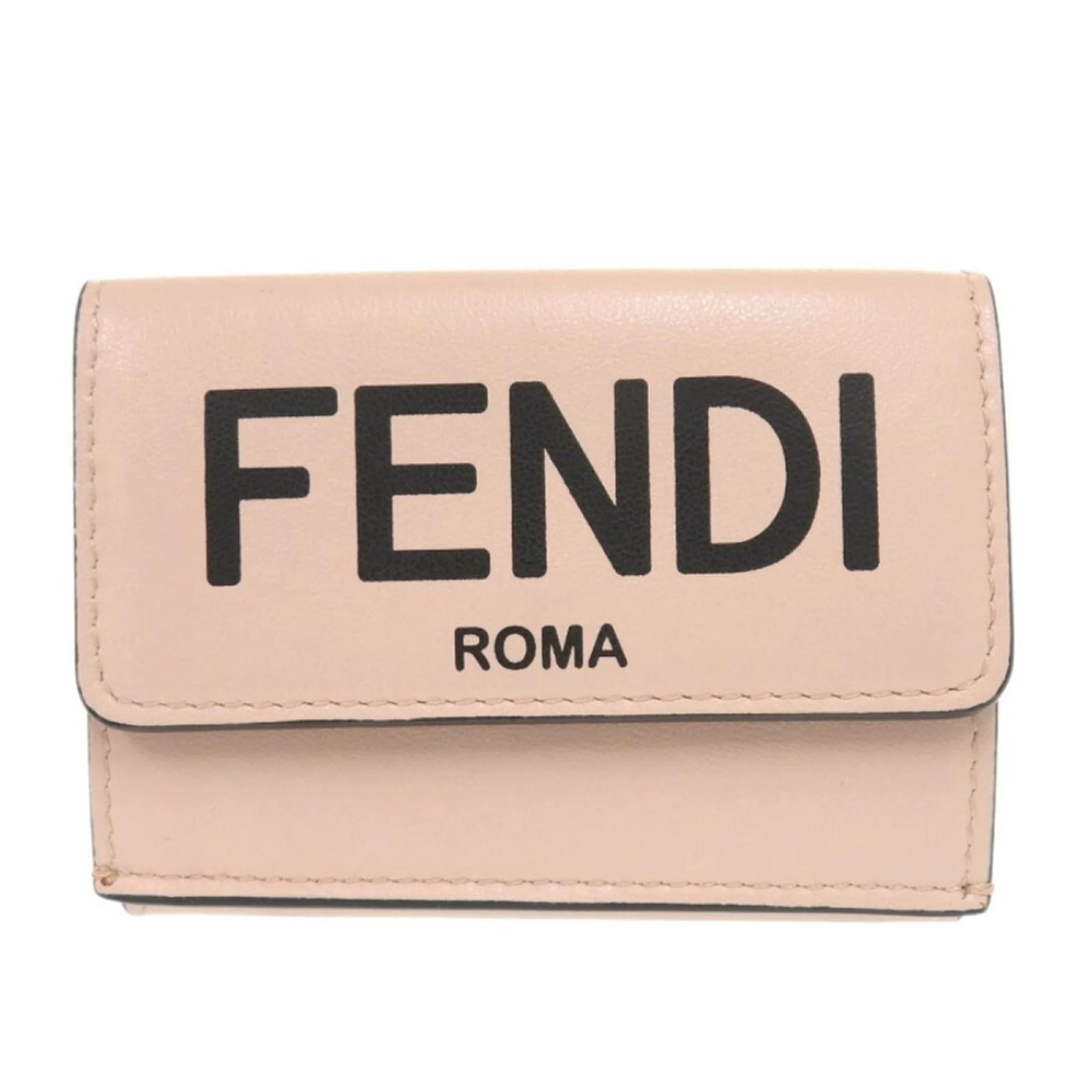 Fendi Roma Micro Pink Tri-fold Wallet Leather ref.2220450 - Joli Closet