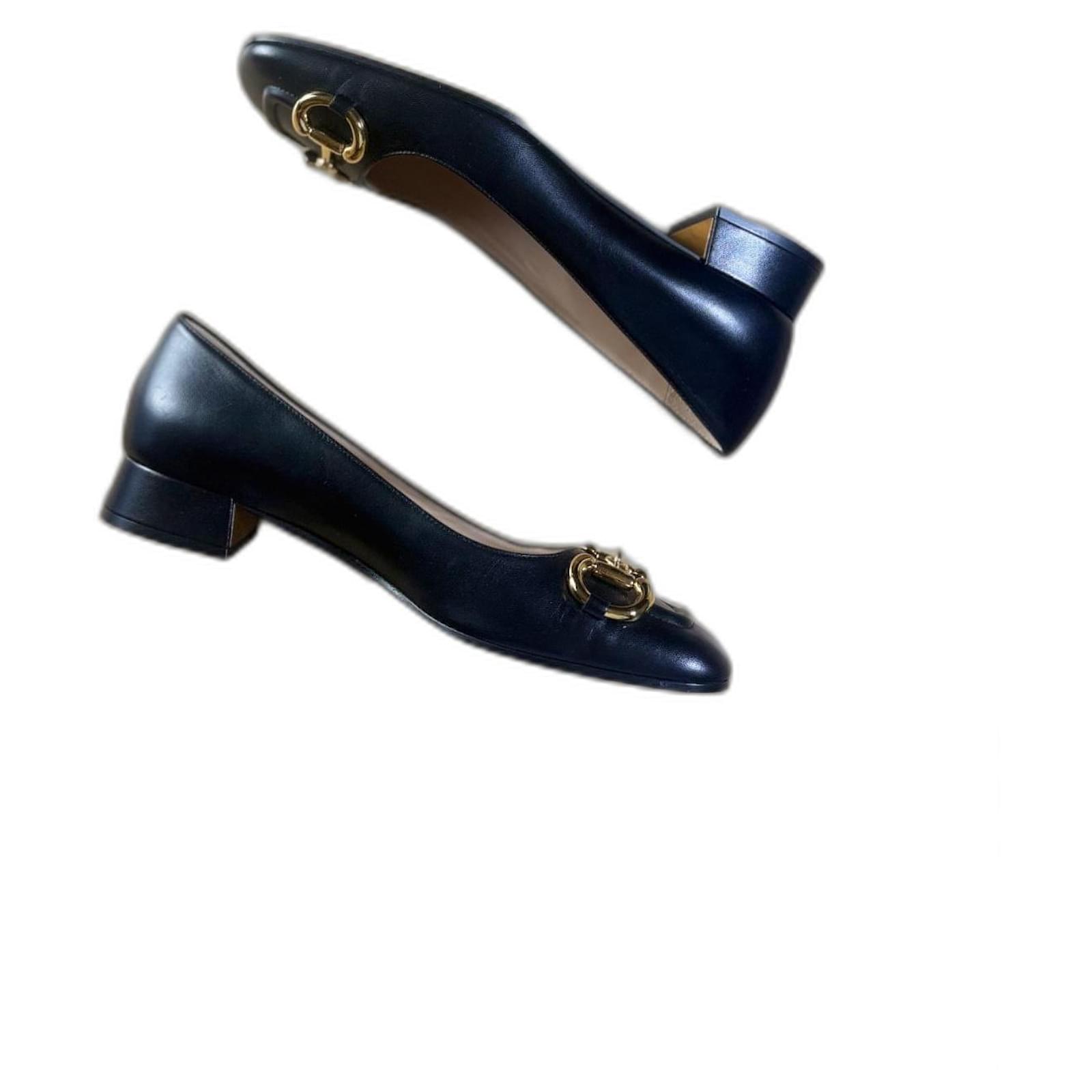 Gucci Horsebit Ballet Flats Black Leather ref.2223886 - Joli Closet