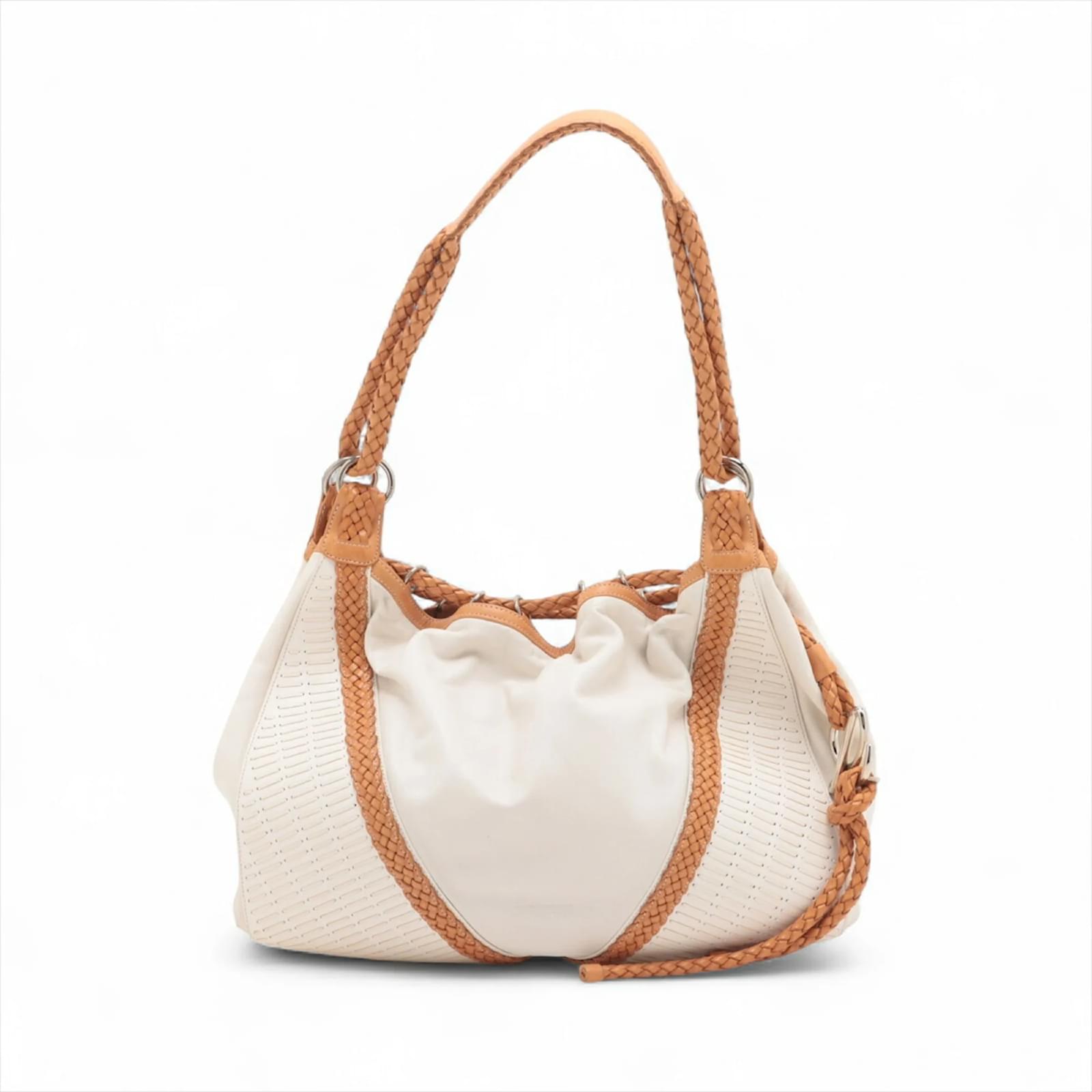 Loewe Braided Leather Hobo Shoulder Bag Brown White ref.2225880 - Joli ...