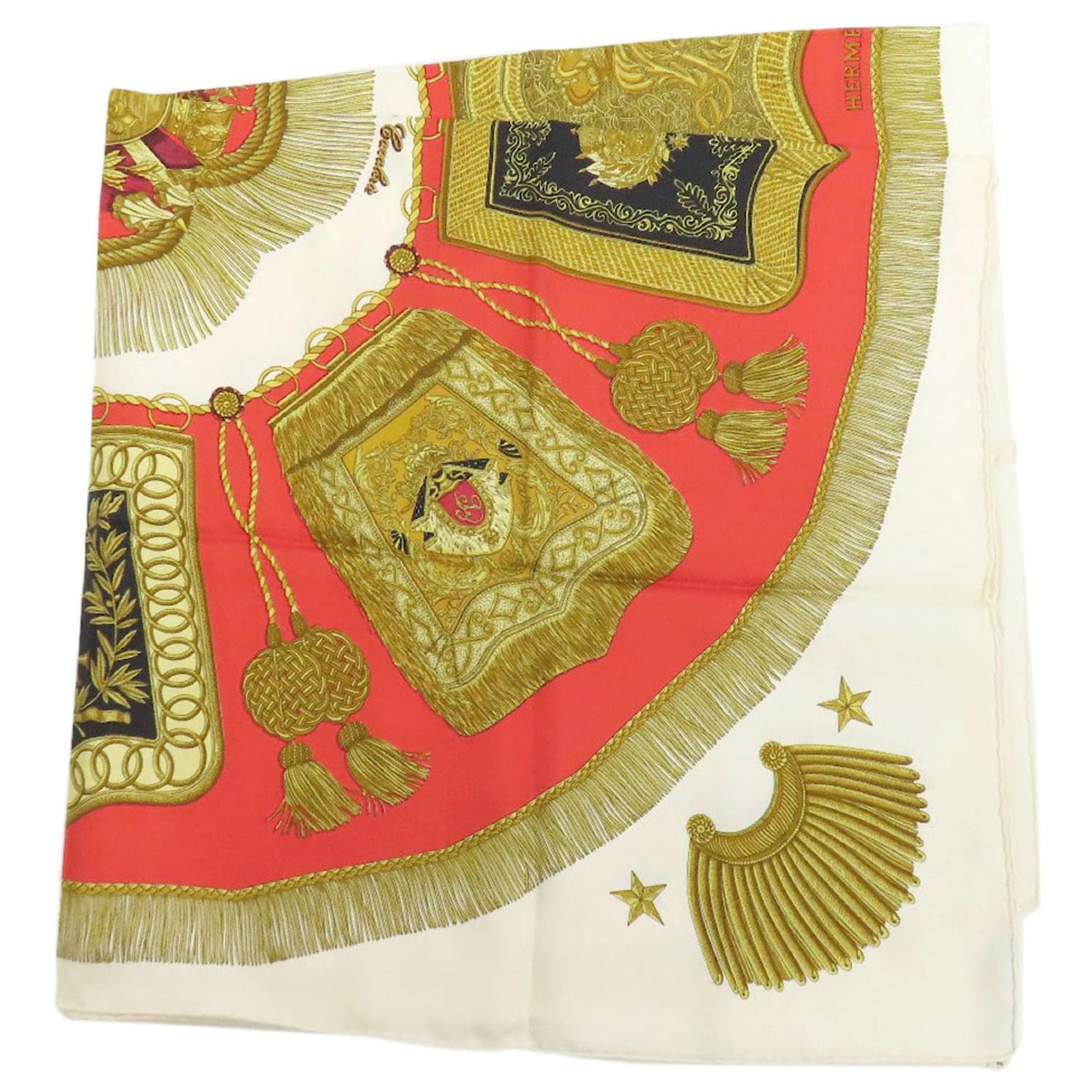 Hermès Hermes Carré 90 Saber Bag Scarf White Silk ref.2227144 - Joli Closet