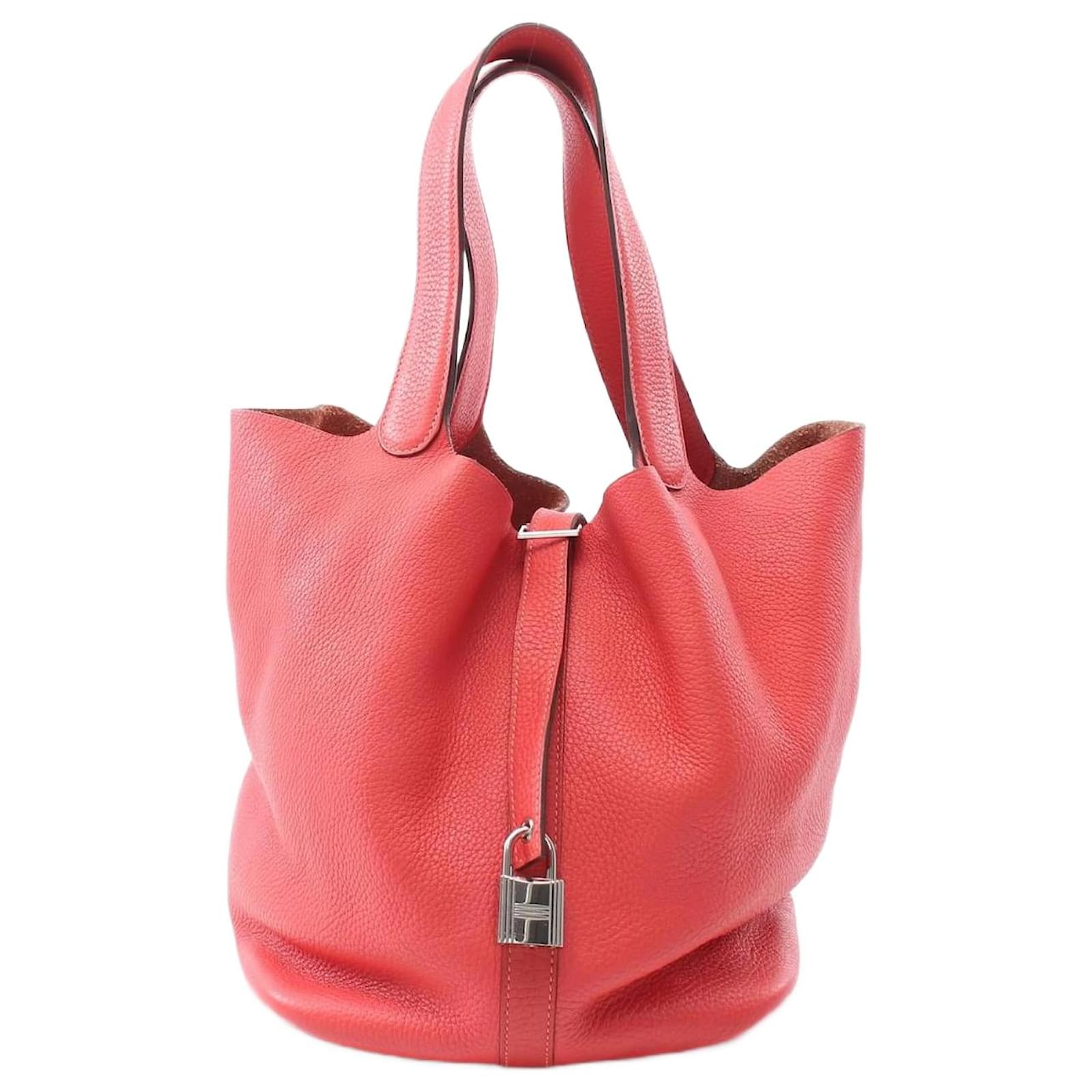 Hermès Hermes Picotin Lock GM Taurillon Clemence Handbag Red Leather ...