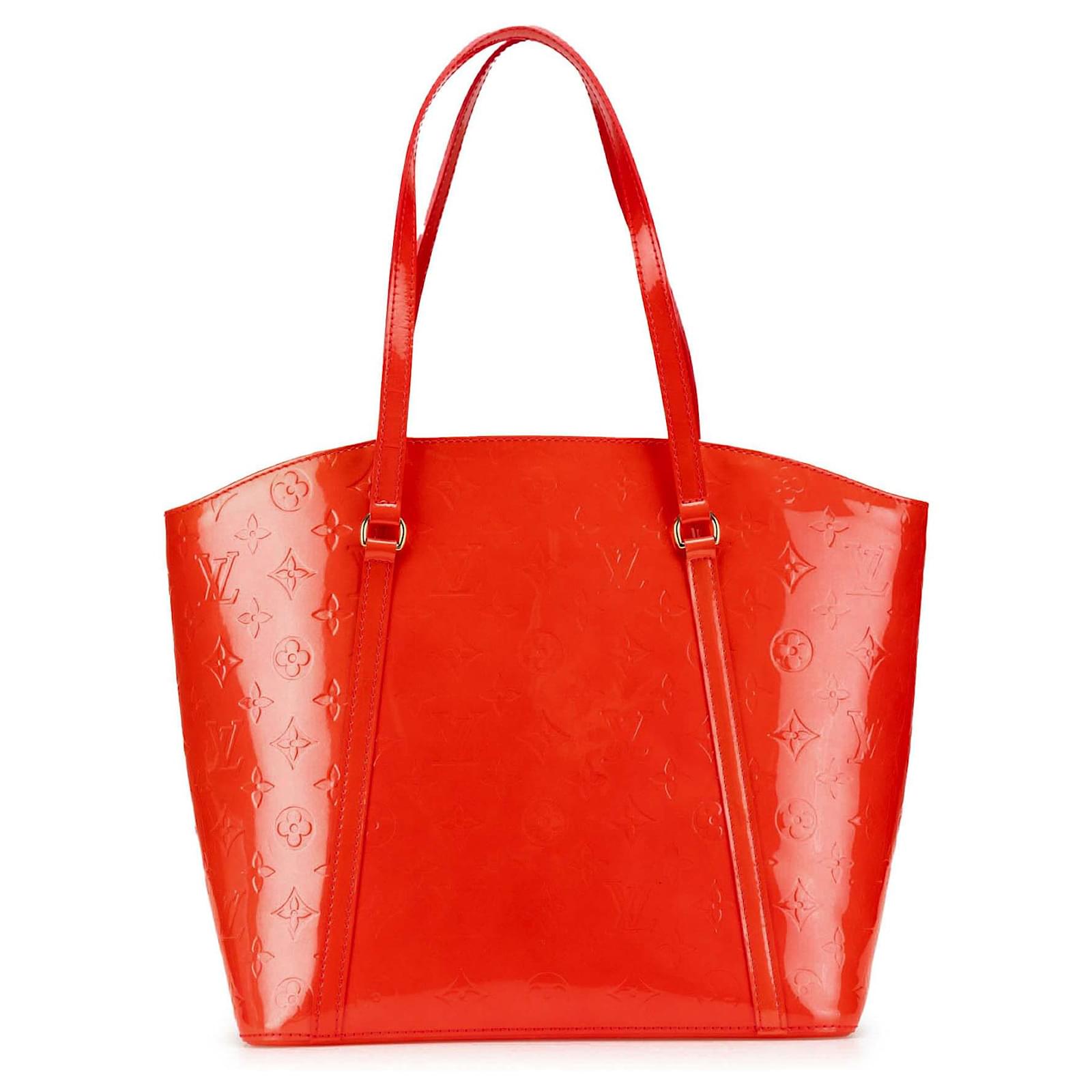 Louis Vuitton Red Monogram Vernis Avalon GM Leather Patent leather ref ...