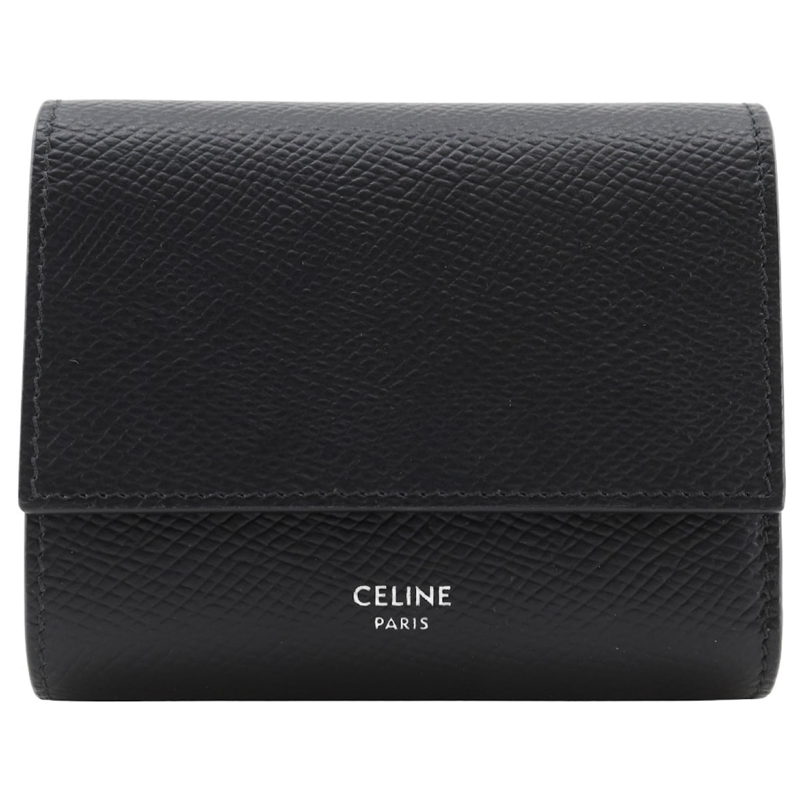 Céline Celine Small Trifold Wallet Black Leather ref.2231053 - Joli Closet