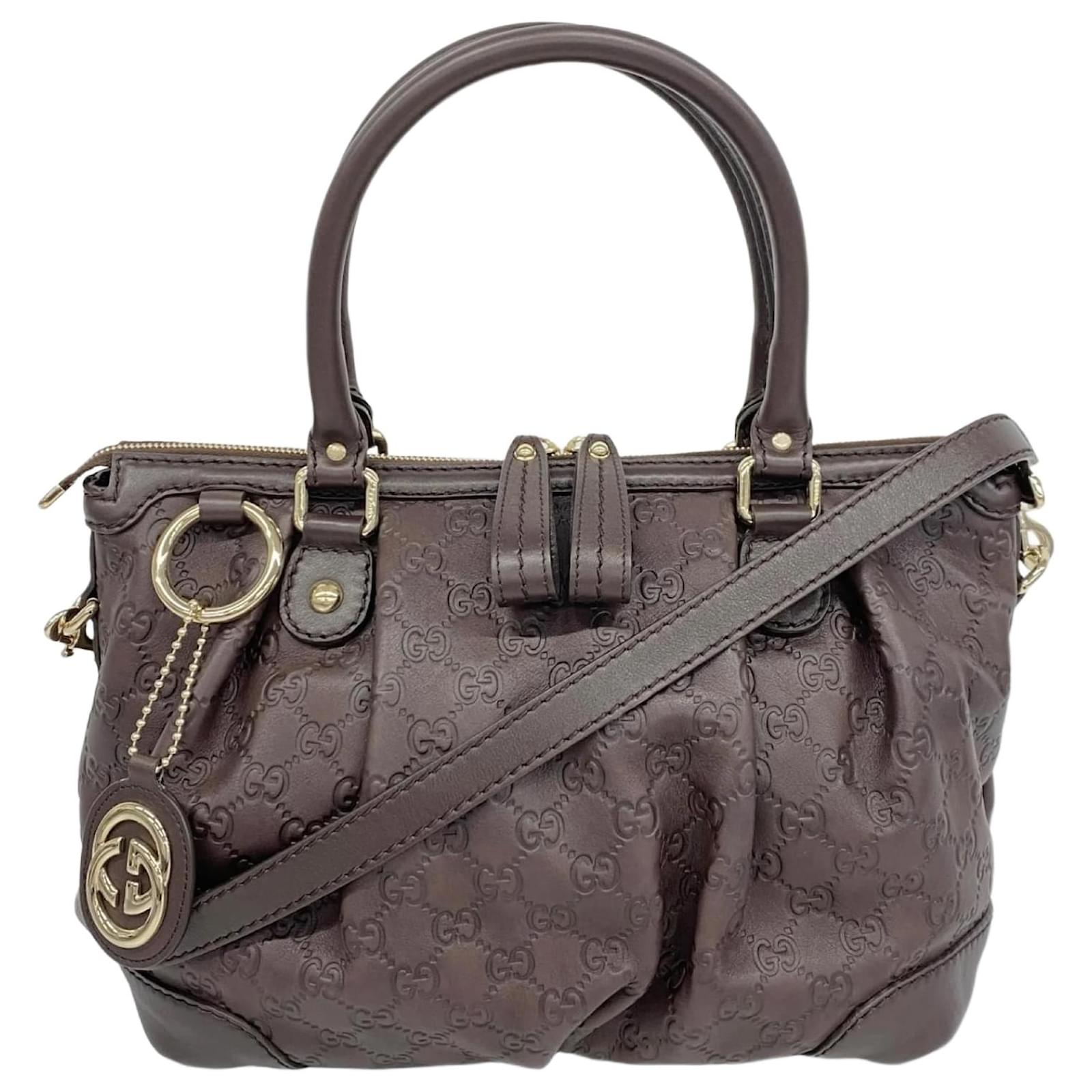 Gucci Handbag Guccissima 247902 Dark brown Leather ref.2231805 - Joli ...