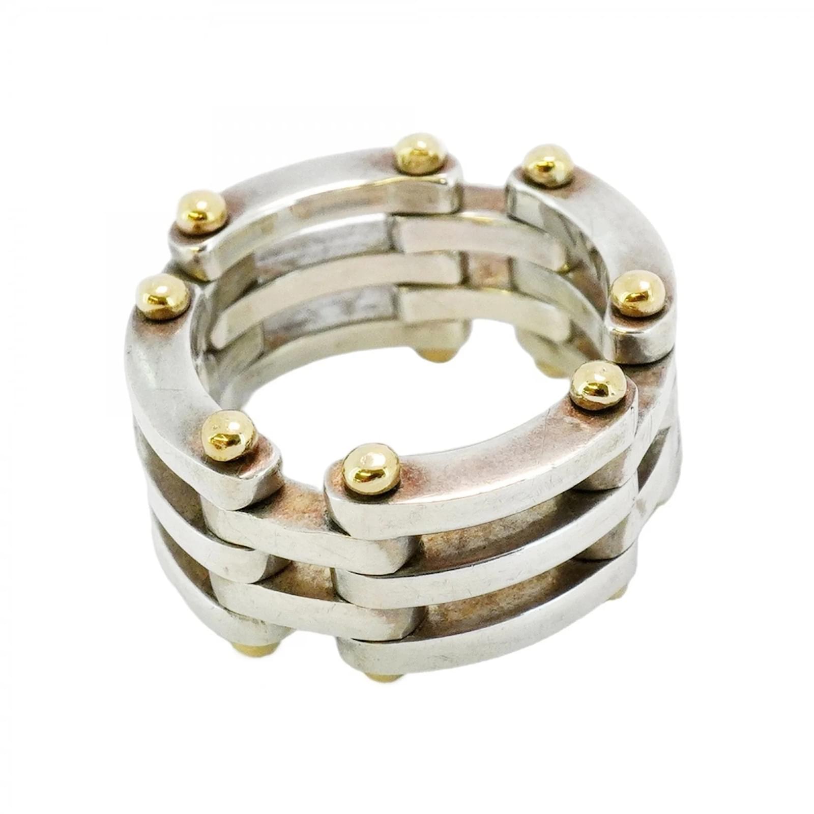 Tiffany & Co Tiffany Ring Gate in 18K Yellow Gold and Silver 925 ref ...