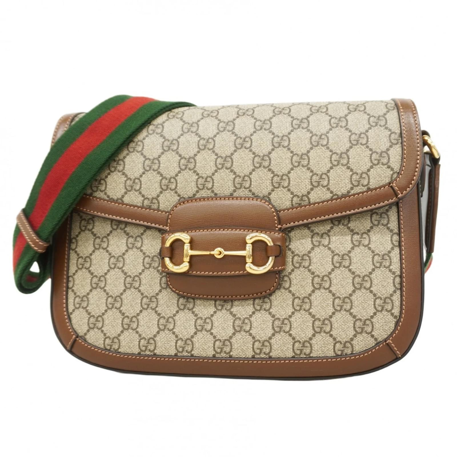 Gucci Shoulder Bag GG Supreme Shelly Line Horsebit Brown Plastic ref ...
