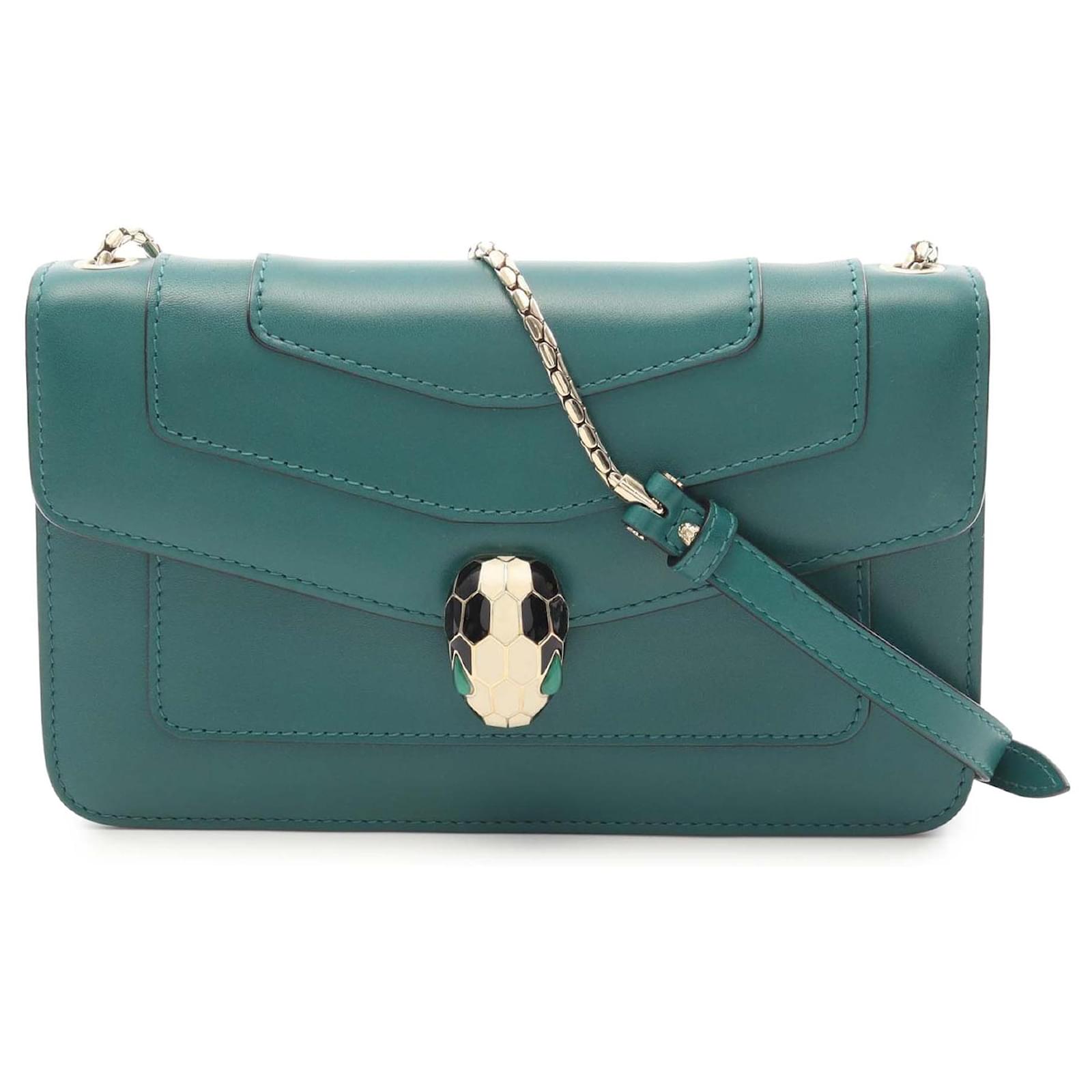 Bulgari Bvlgari Green Leather Serpenti Forever Crossbody Pony-style ...