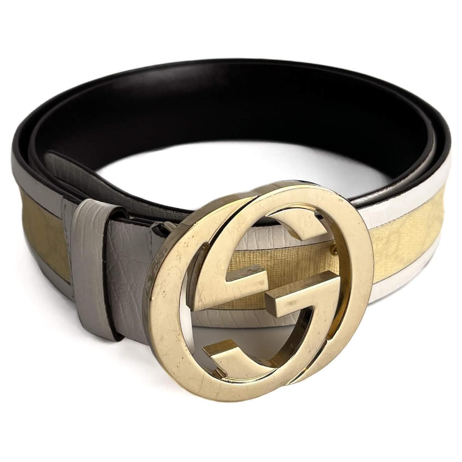 Gucci Interlocking GG Leather Wide Belt 90/36 Off-White Eggshell ref ...